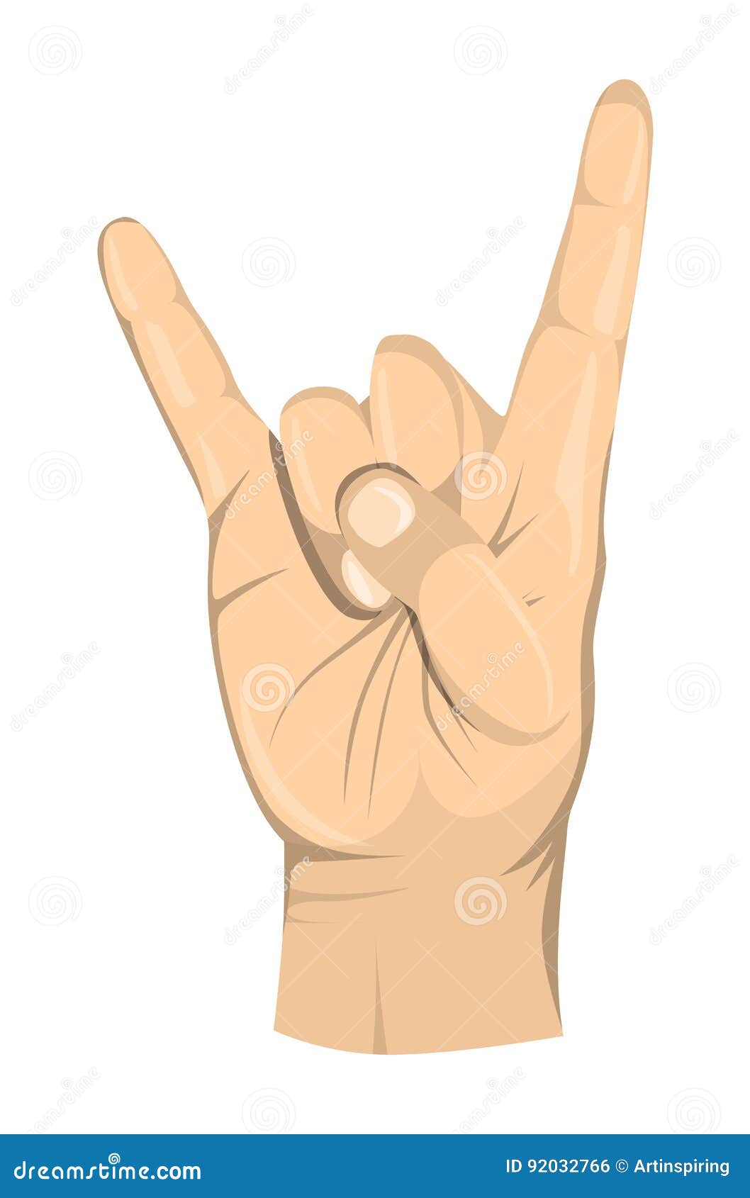 Isolated rock hand. stock vector. Illustration of people - 92032766