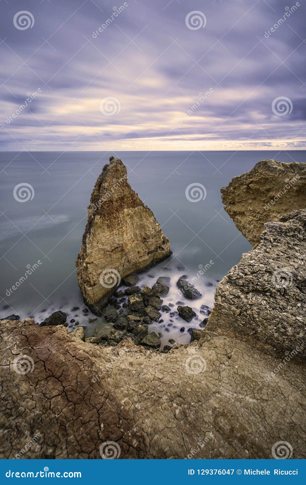Rock on the Ocean View Over the Cliff Stock Image - Image of ancient ...