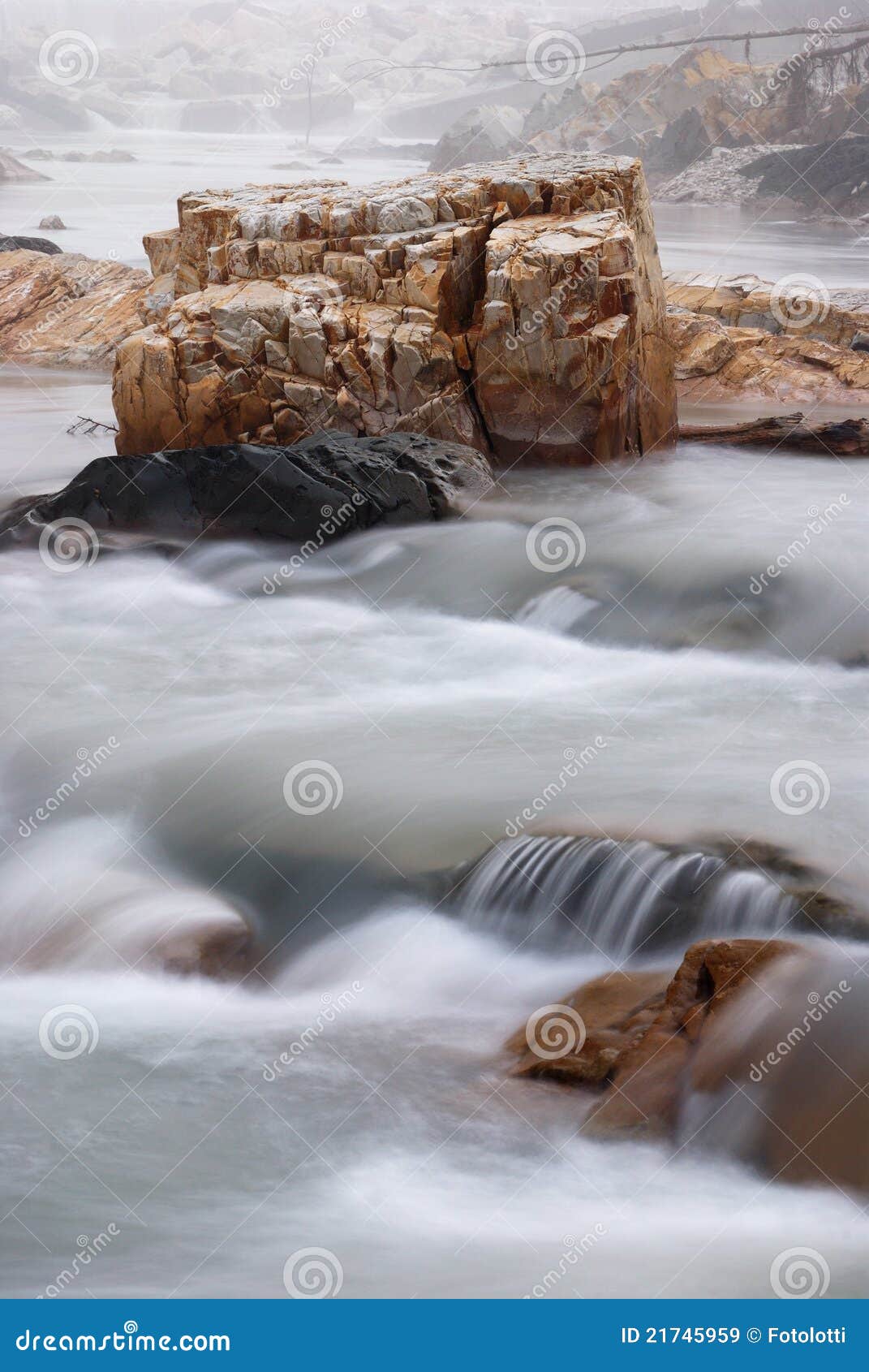 Isolated rock in the river stock image. Image of stone - 21745959