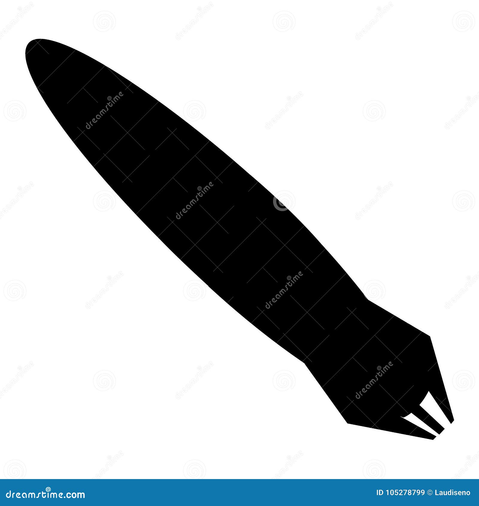 Isolated rocket silhouette stock vector. Illustration of exploration ...