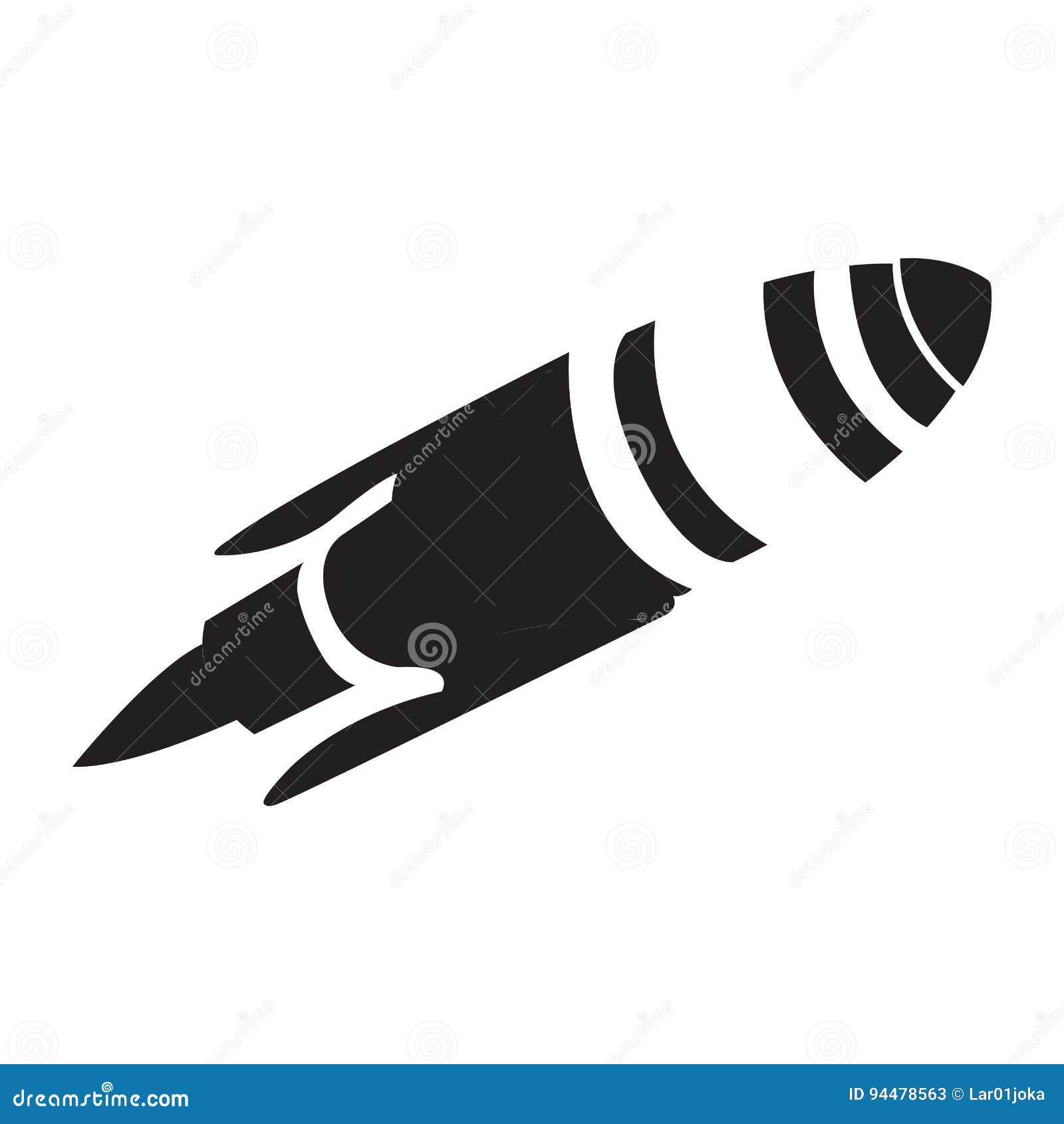 Isolated rocket silhouette stock vector. Illustration of cute - 94478563