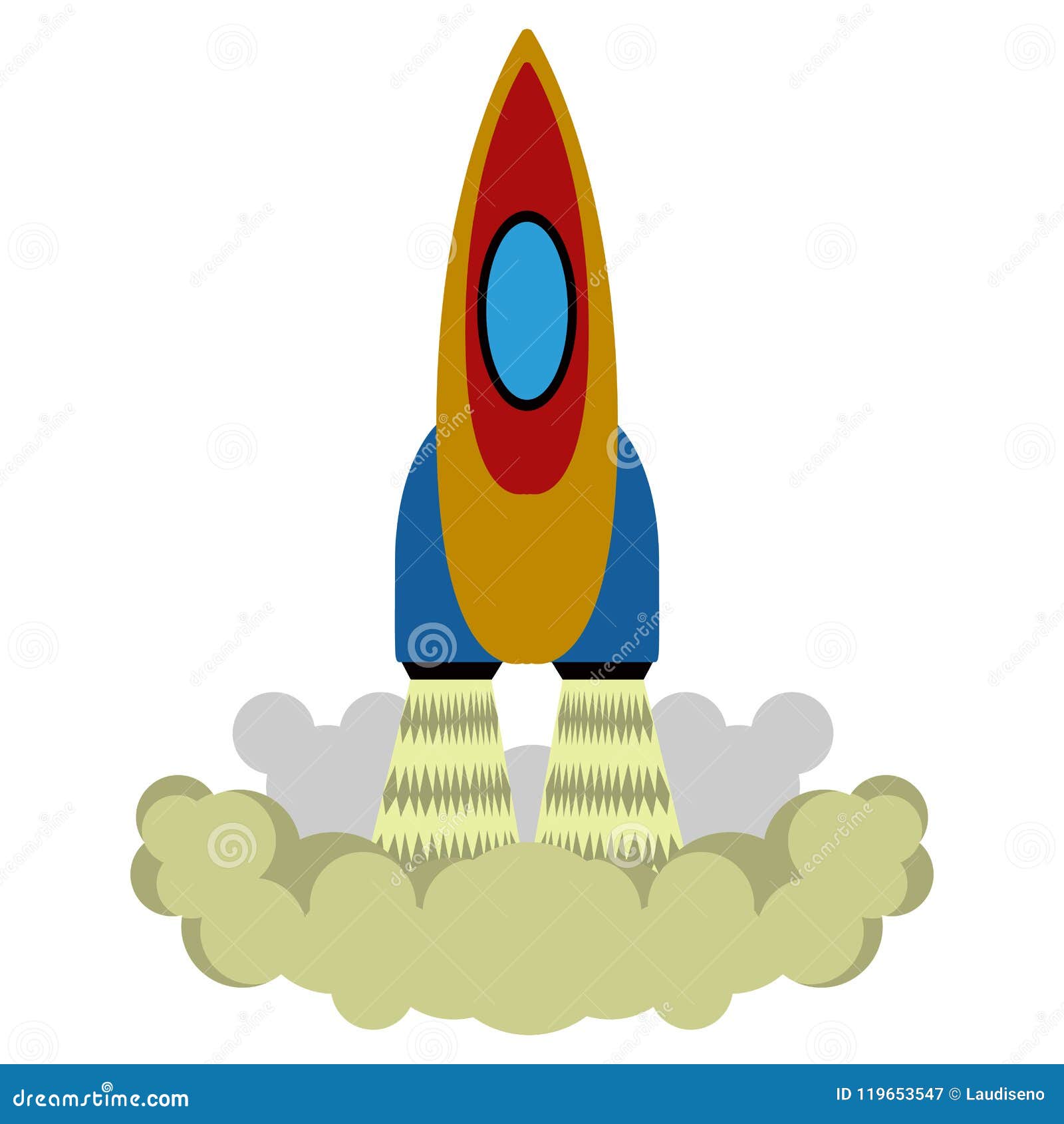 Rocket taking off stock vector. Illustration of clipart - 119653547
