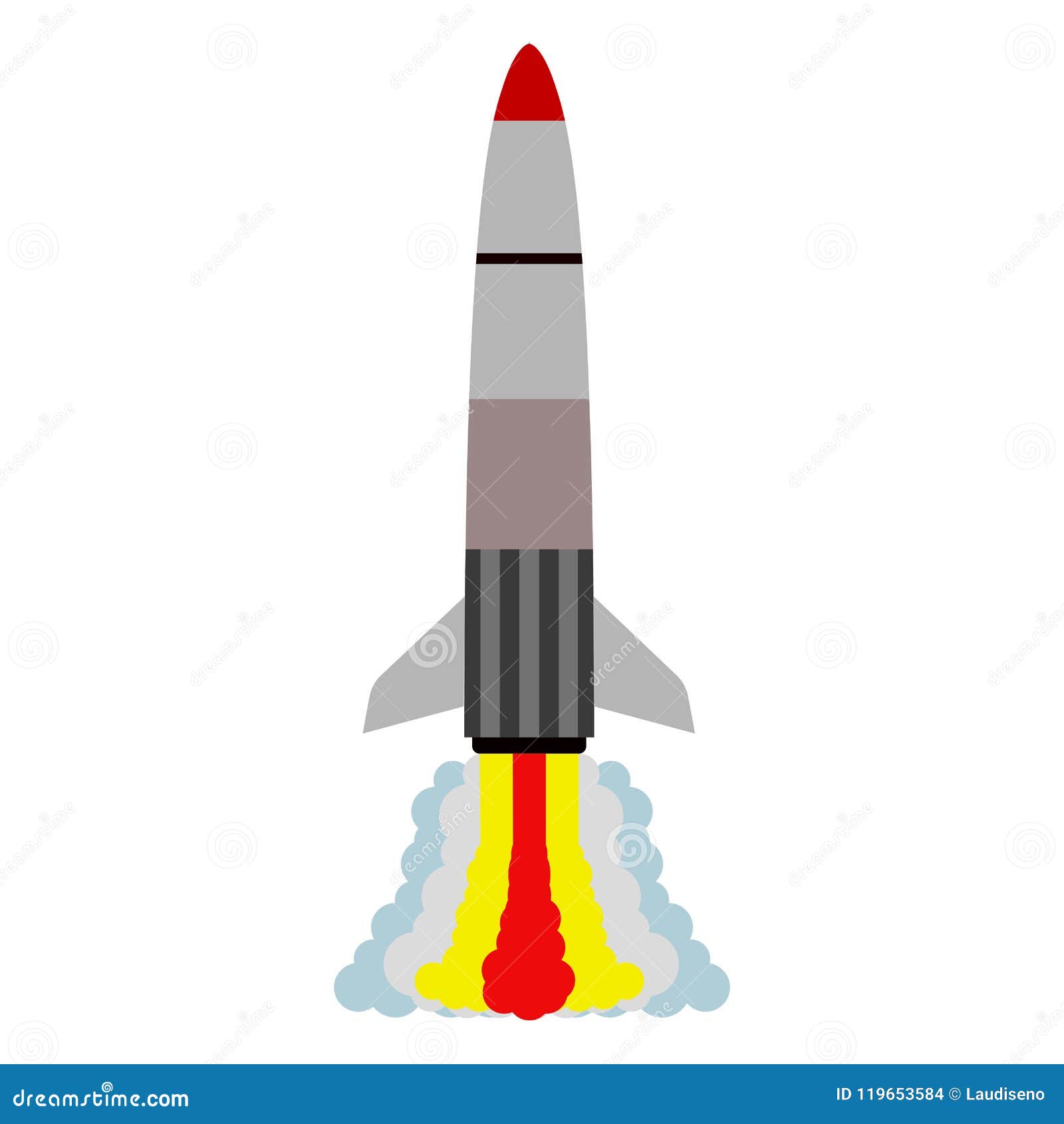 Rocket taking off stock vector. Illustration of clipart - 119653584