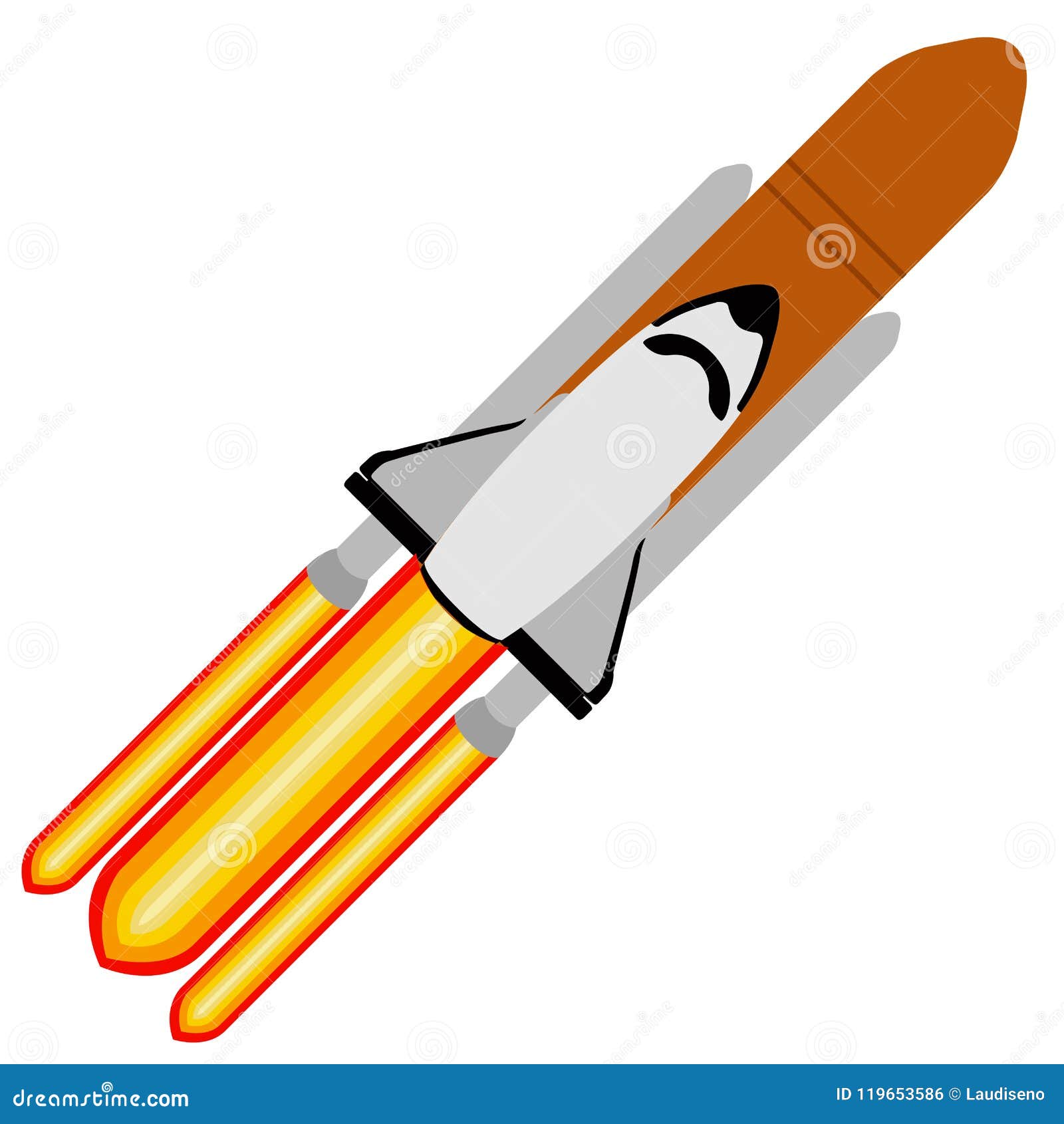 Rocket taking off stock vector. Illustration of travel - 119653586