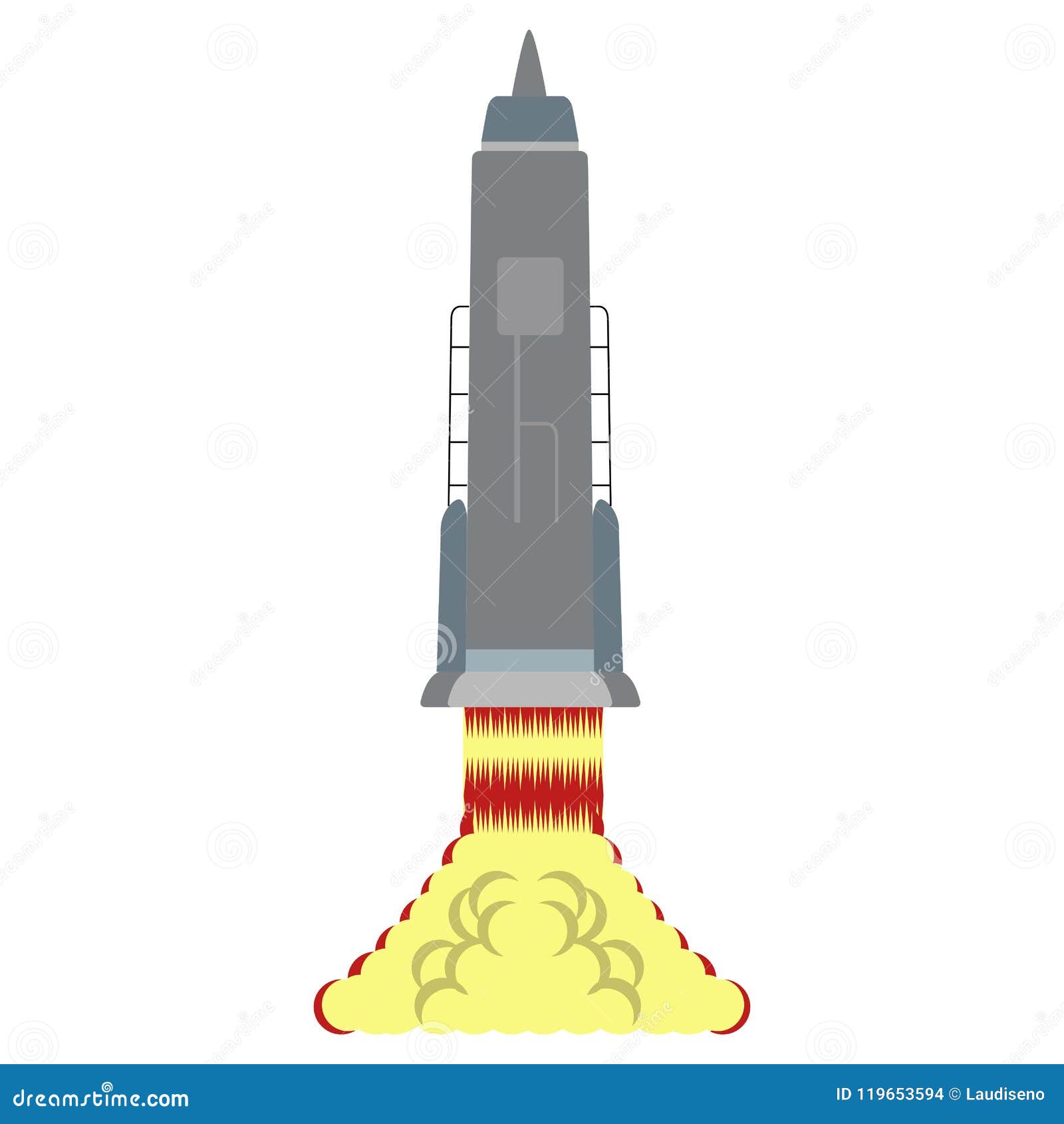 Rocket taking off stock vector. Illustration of vector - 119653594
