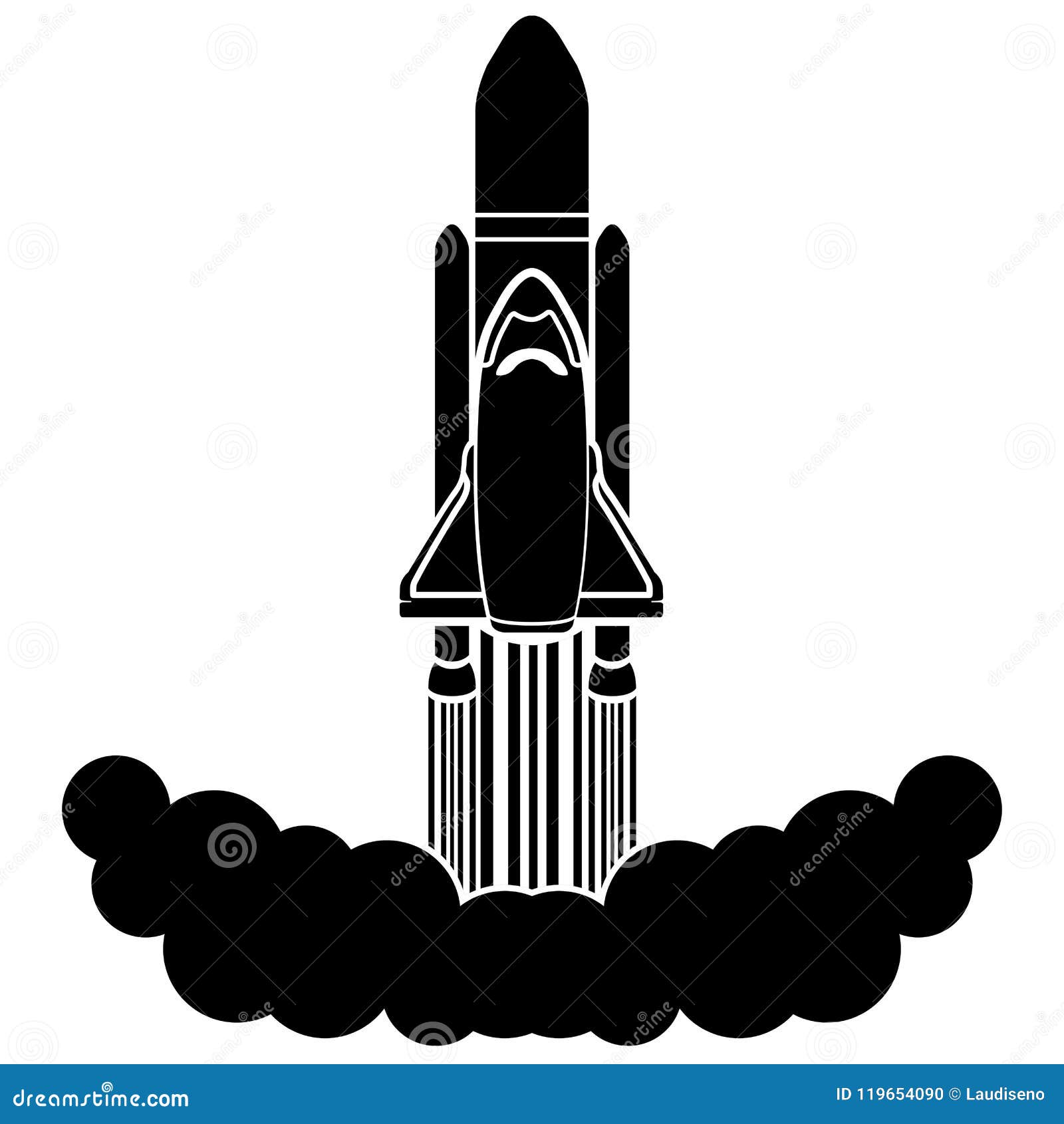Rocket taking off stock vector. Illustration of icon - 119654090