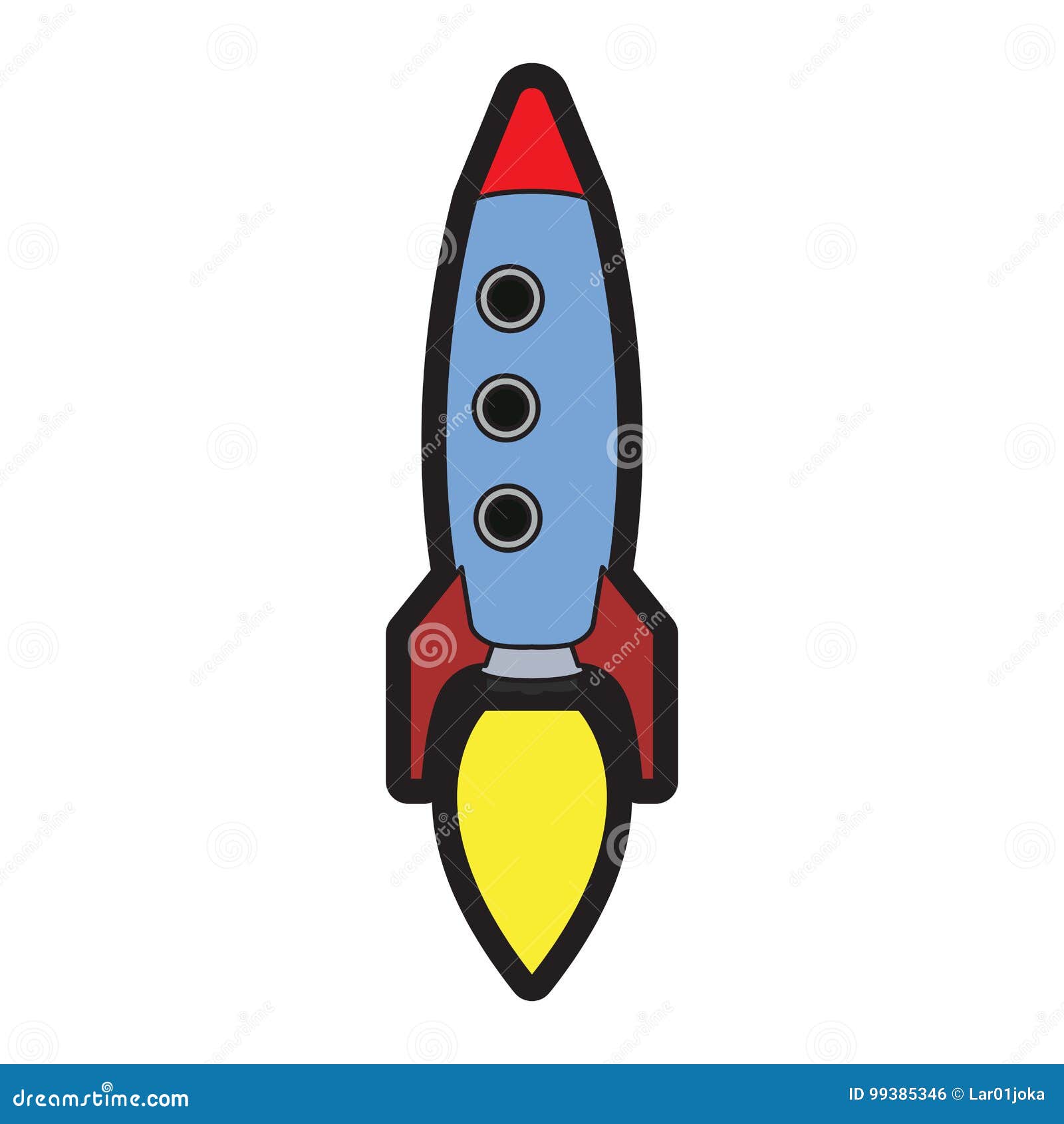 Isolated Rocket Toy With Round Window Doodle. Kids Toy On White ...