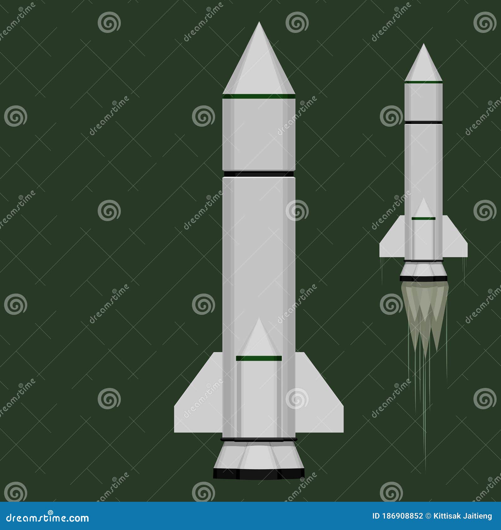 Isolated Rocket Toy With Round Window Doodle. Kids Toy On White ...