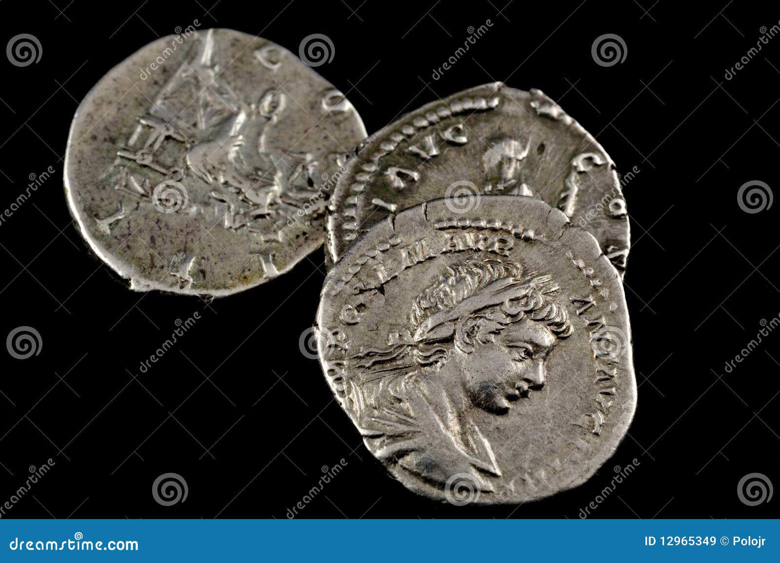 Isolated Roman Empire Dagger And Denarii Coin Replicas II Royalty-Free ...