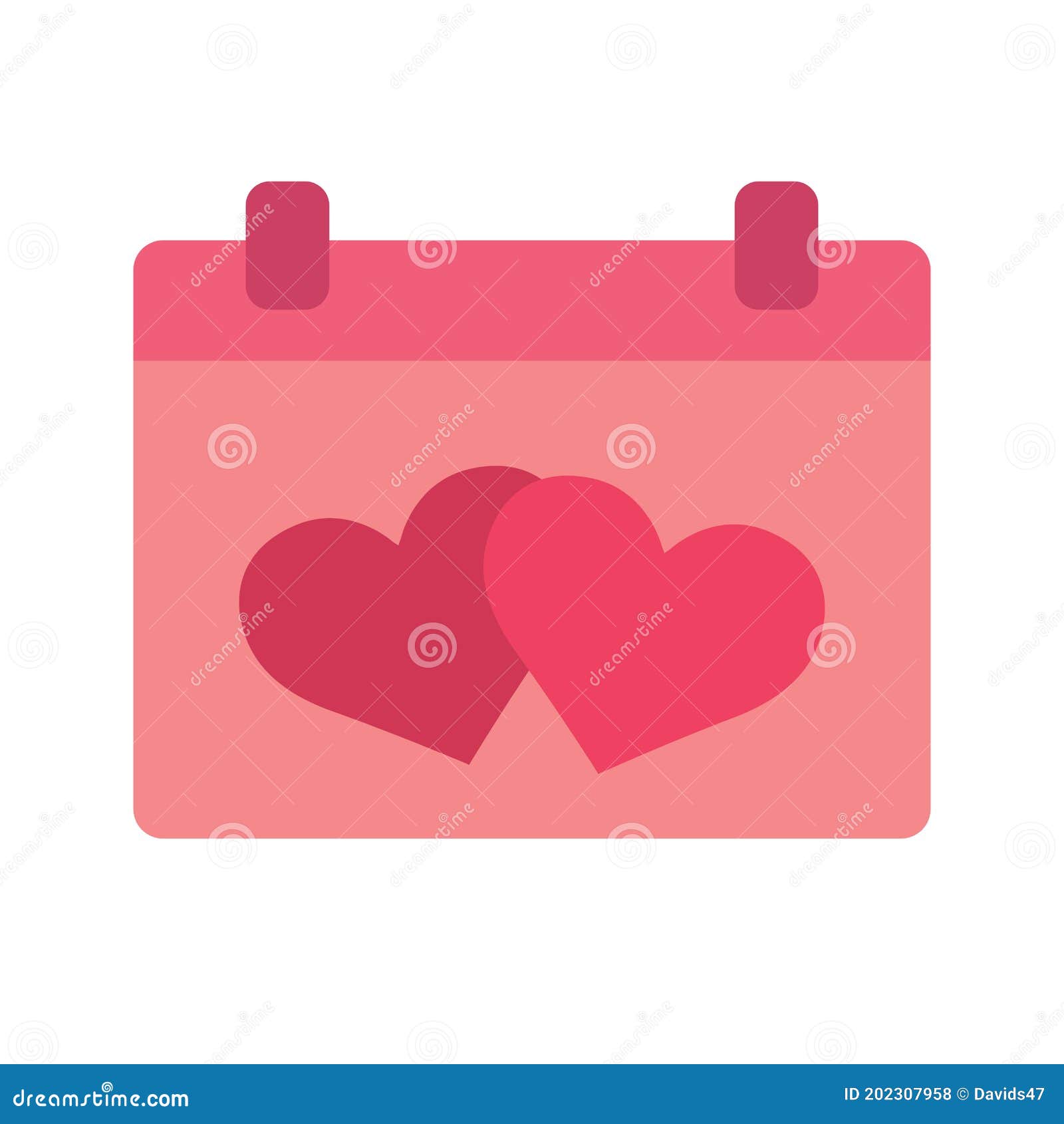 Isolated romantic calendar stock vector. Illustration of vector - 202307958