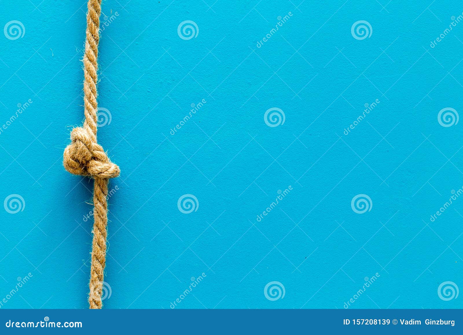 Isolated Rope Mockup on Blue Background Top View Stock Image - Image of ...