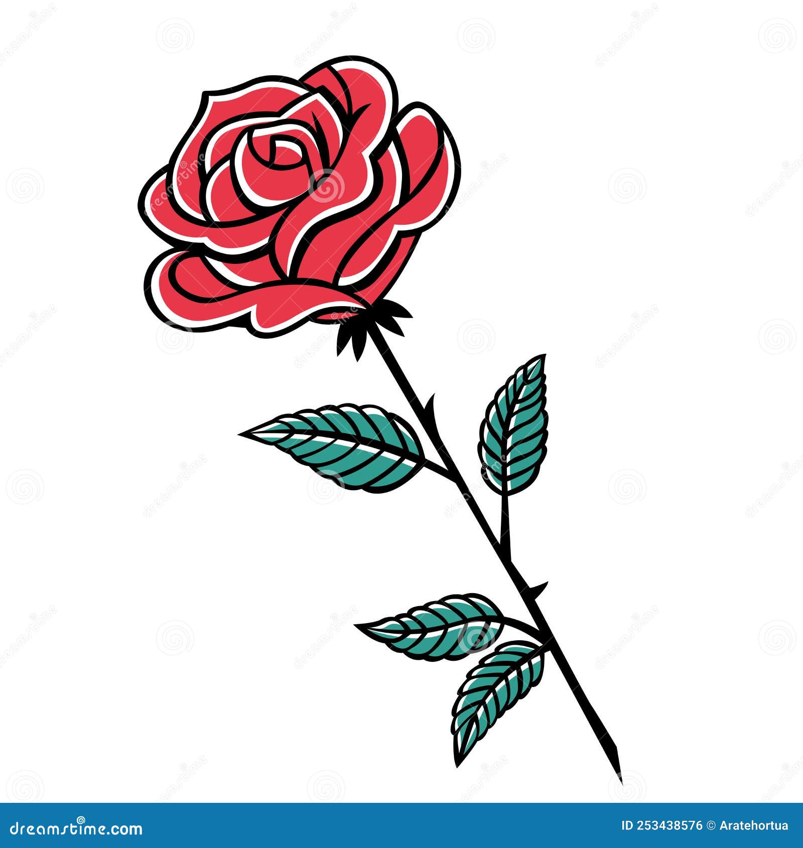 Isolated Rose Big Phases Vector Illustration Stock Vector ...