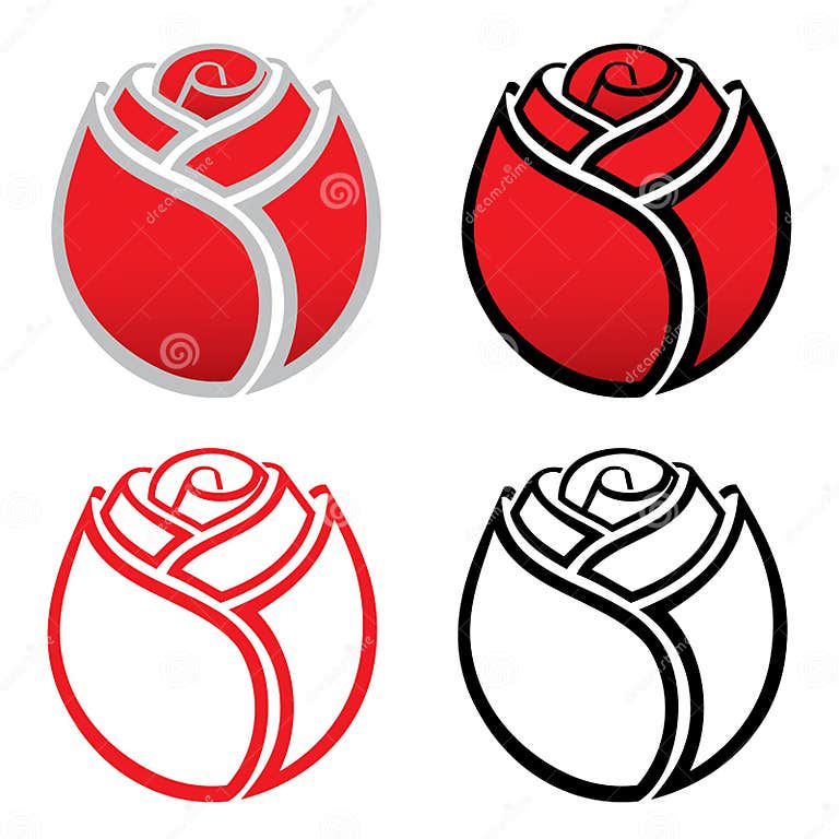 Isolated rose icons stock vector. Illustration of drawing - 26467866
