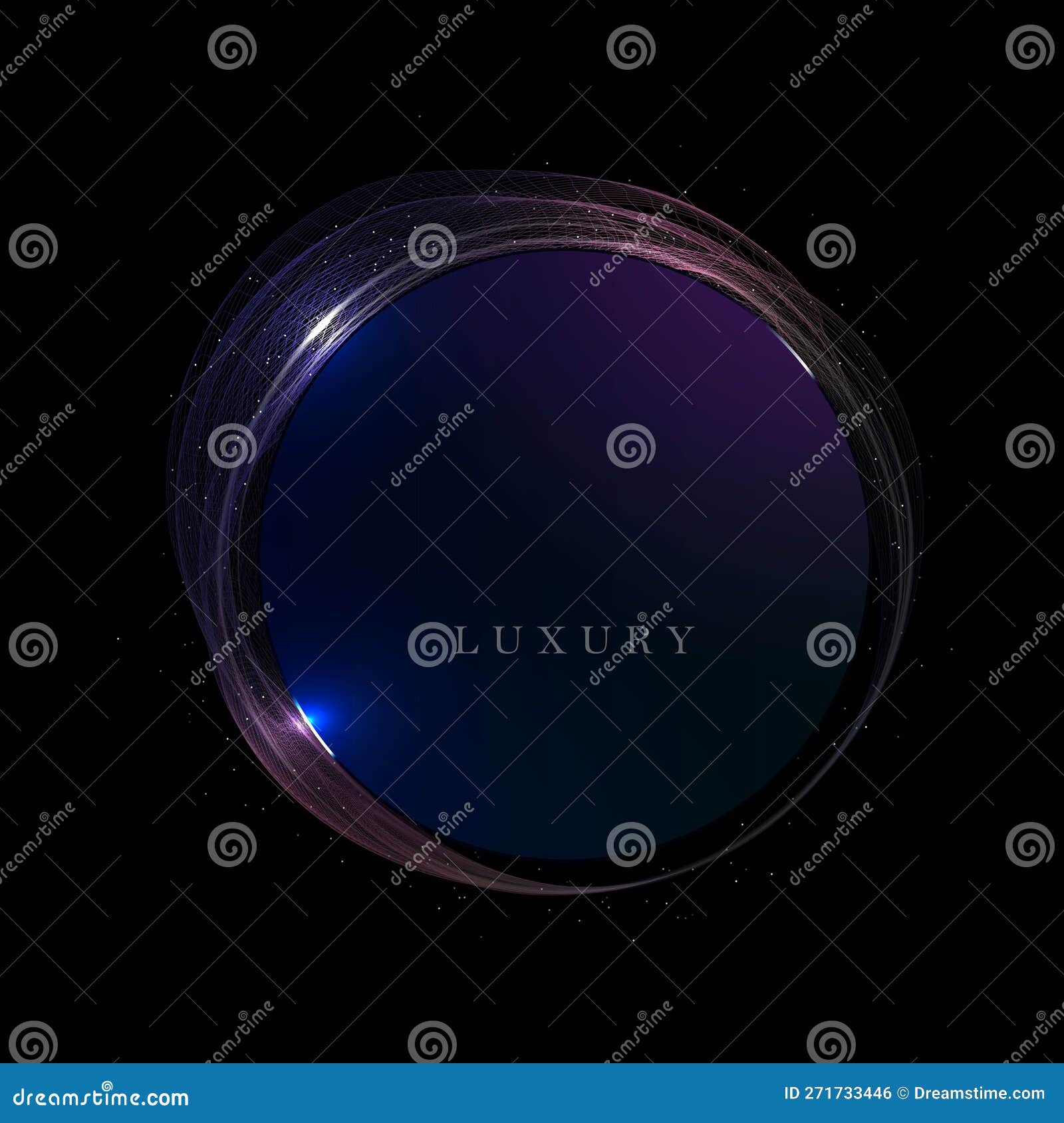 Isolated Round Frame with Purple Border, Small Wavy Transparent Pattern ...