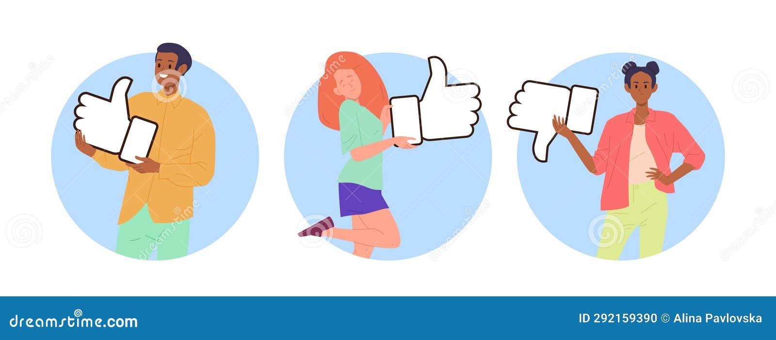 Isolated Round Icon Composition with Happy People Customer Giving ...