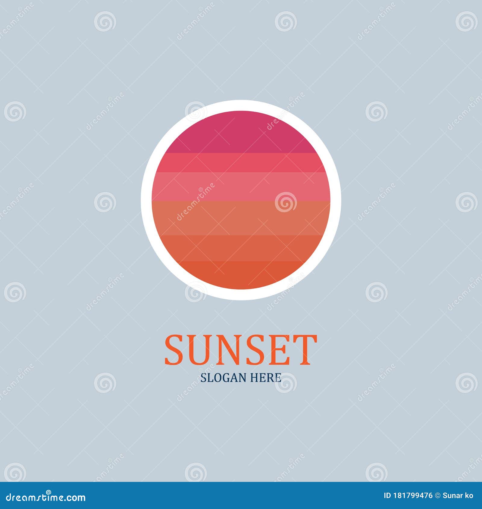 Isolated Round Shape Sunset Vector Logo Stock Vector - Illustration of ...