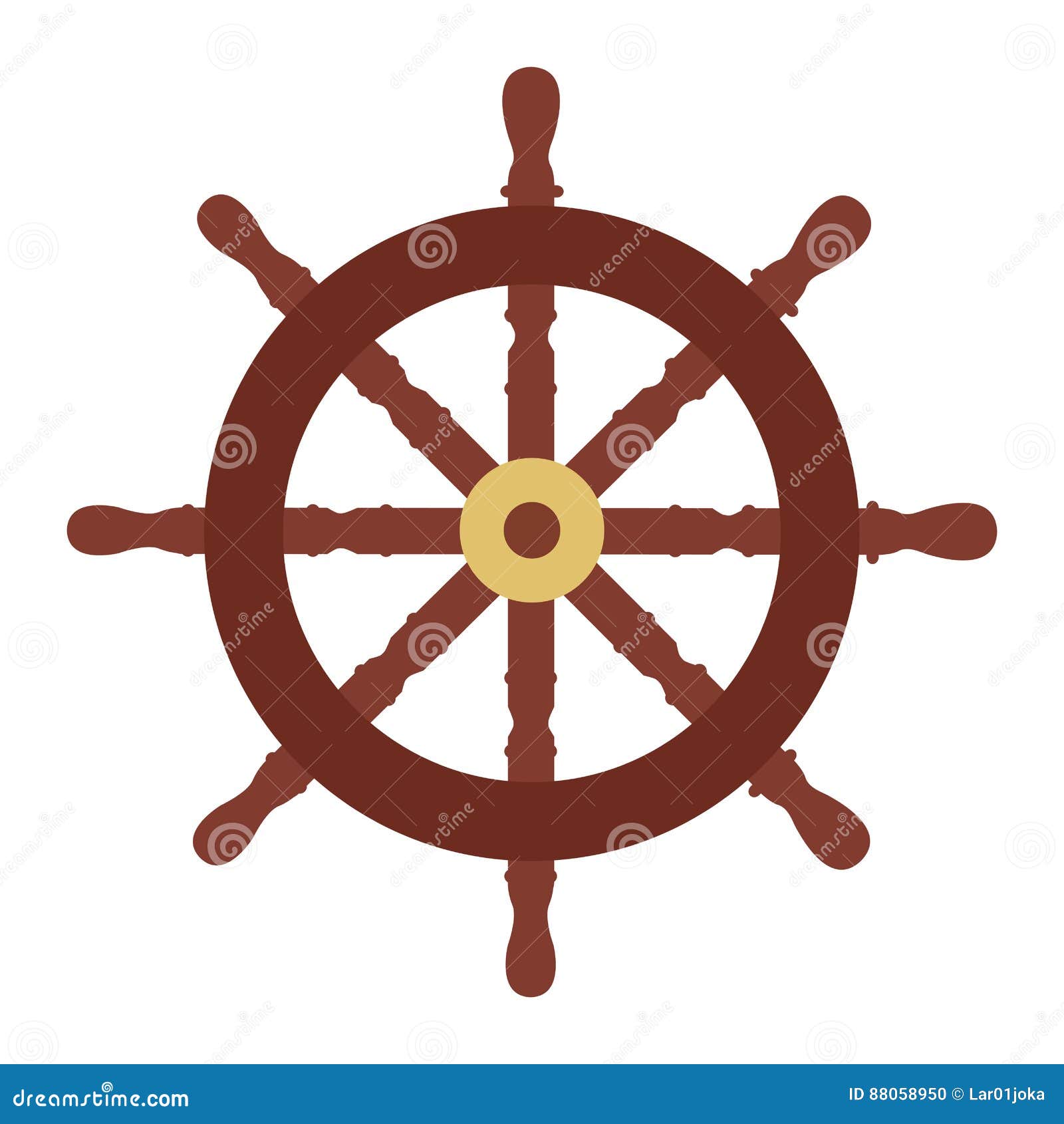 Rudder Clipart. Wheel Vector Icon. Cartoon Nautical Symbol ...