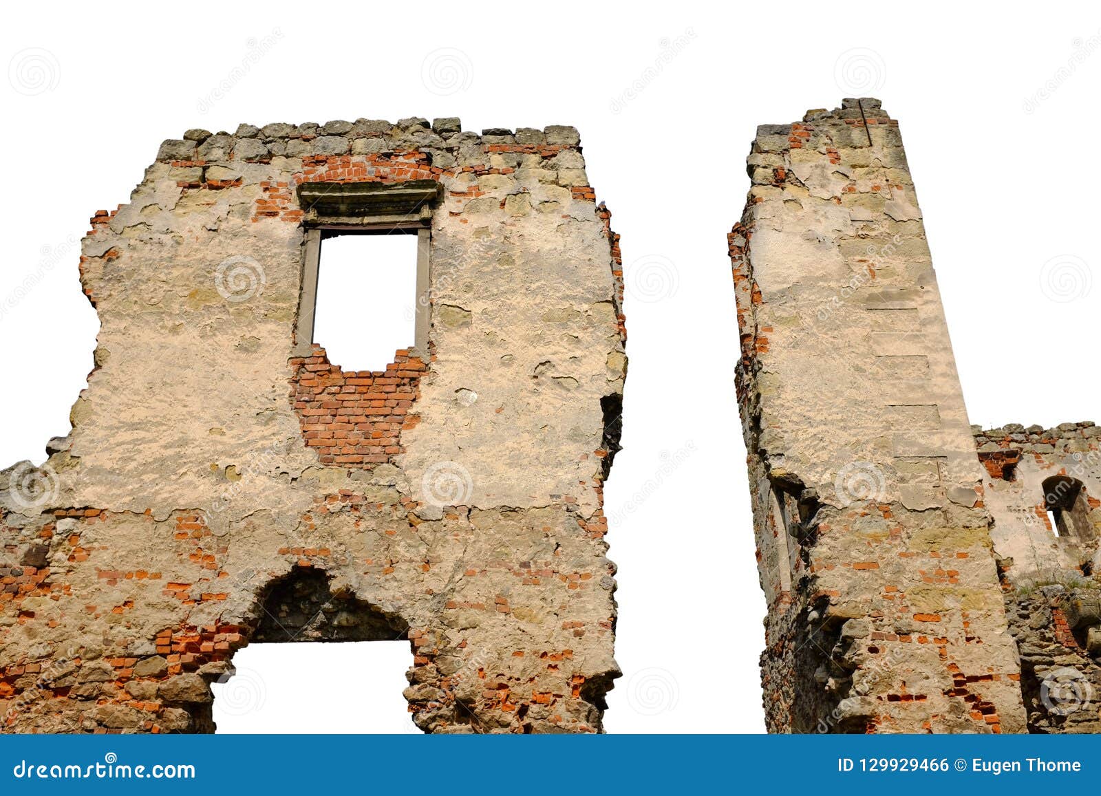 Ruin isolated stock photo. Image of facade, building - 129929466