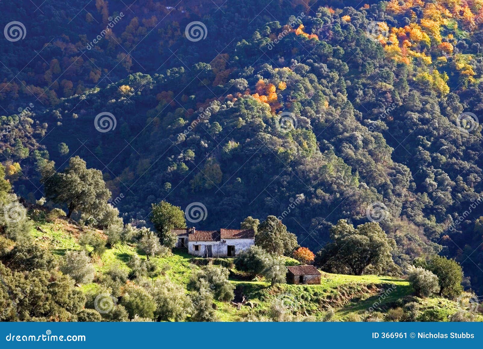 Isolated, Run Down Shack on Side of Mountain in Spain Stock Image ...