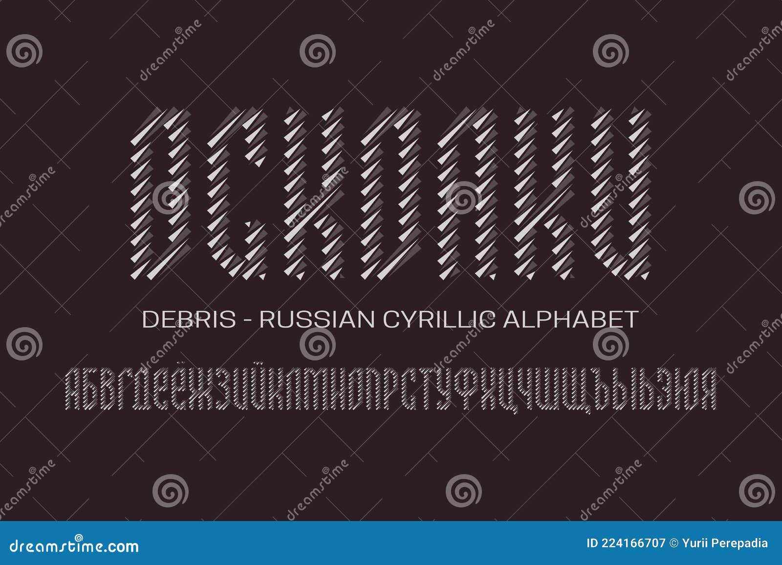 Isolated Russian Cyrillic Bicolor Alphabet of Triangular Pieces ...