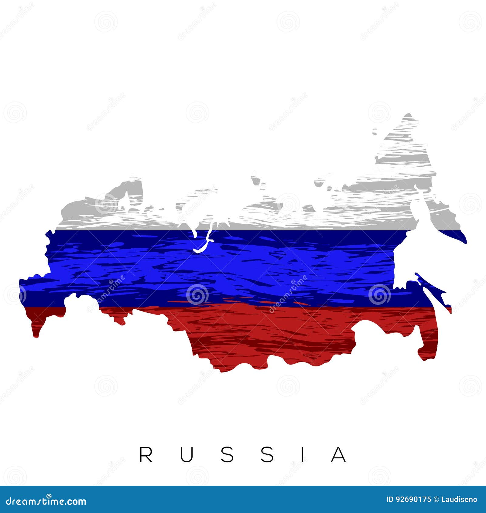 Isolated Russian map stock illustration. Illustration of asia - 92690175