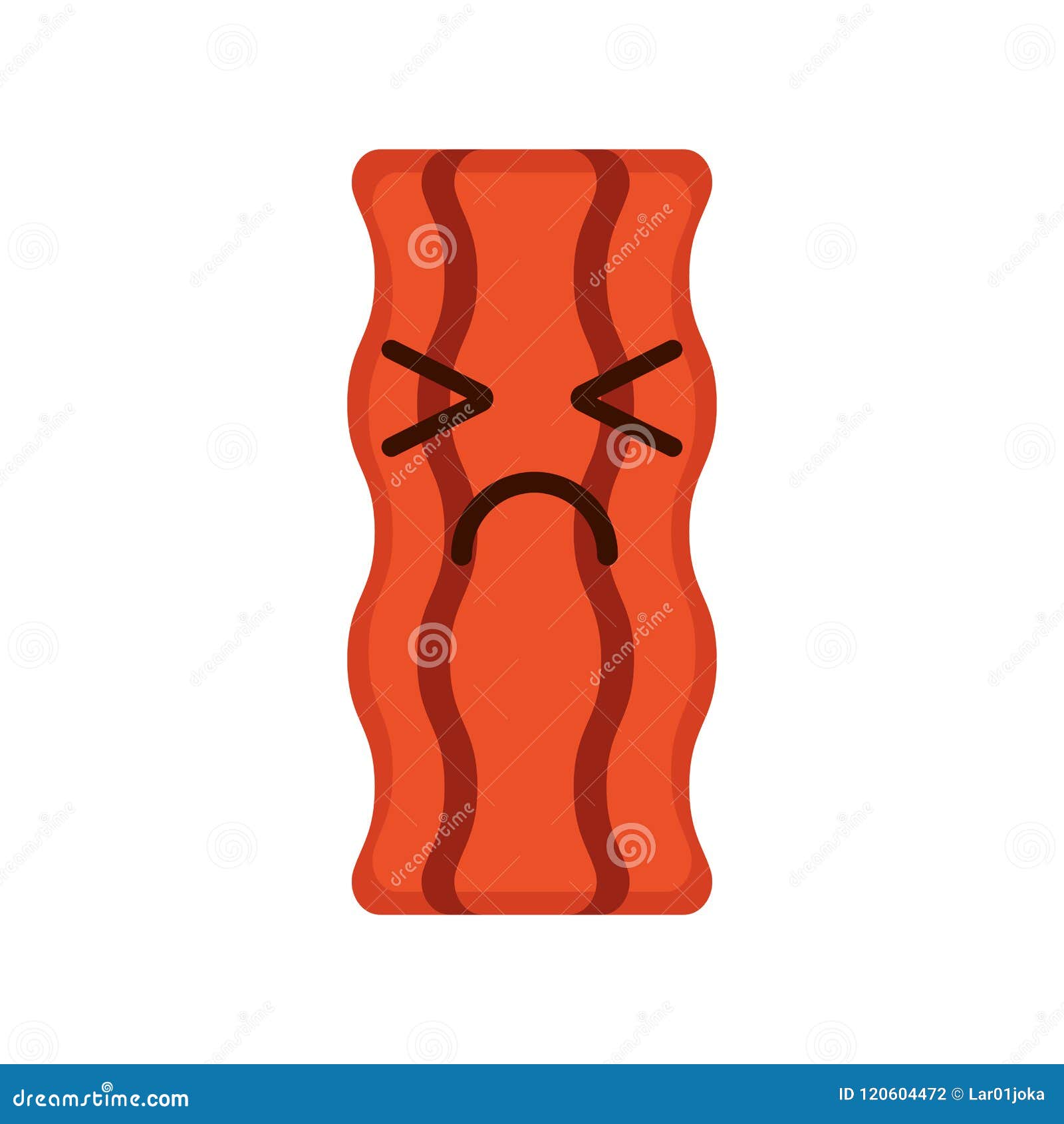 Isolated sad bacon emote stock vector. Illustration of meal - 120604472