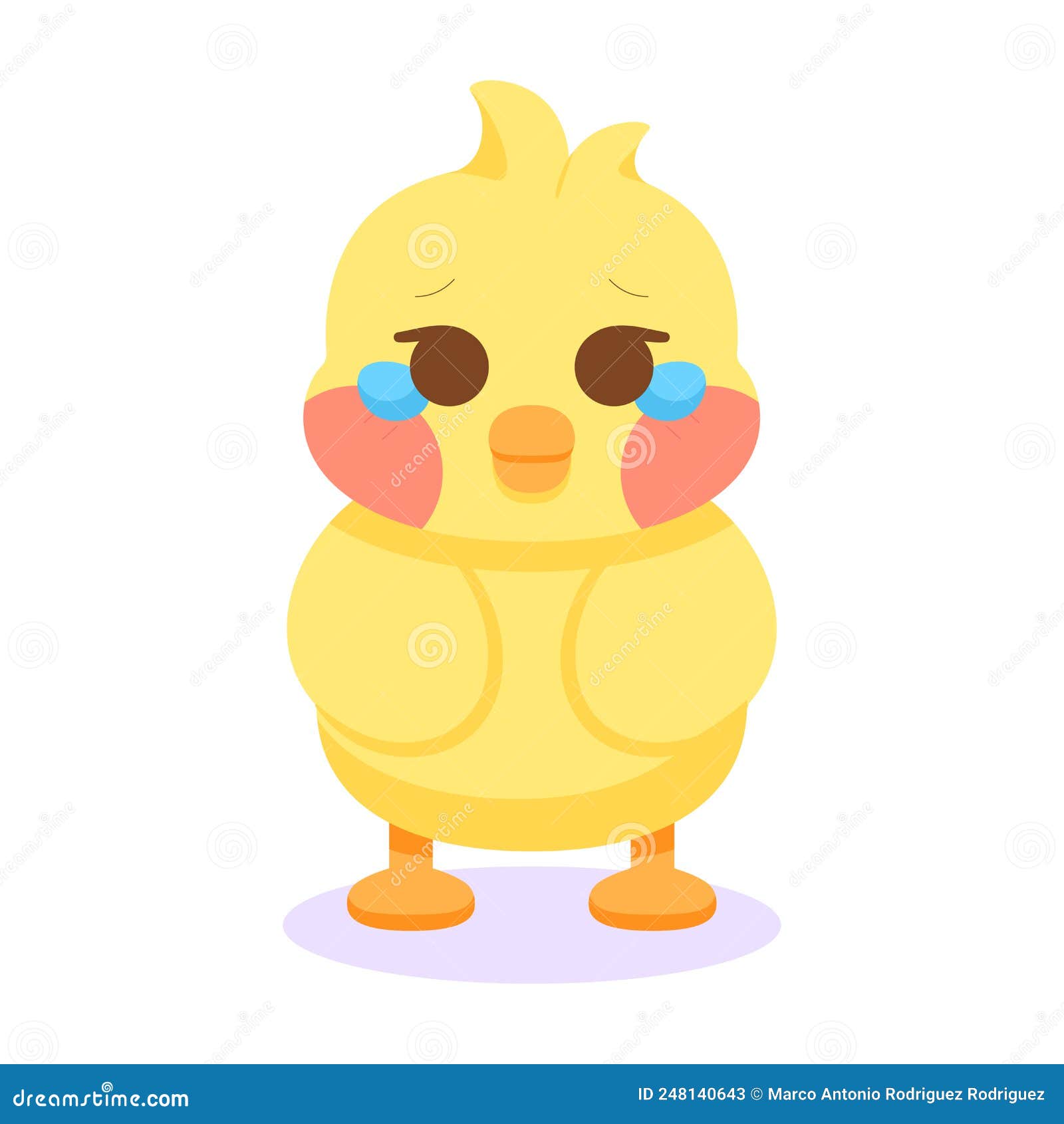 Isolated Sad Chick Cartoon Character Vector Stock Vector - Illustration ...