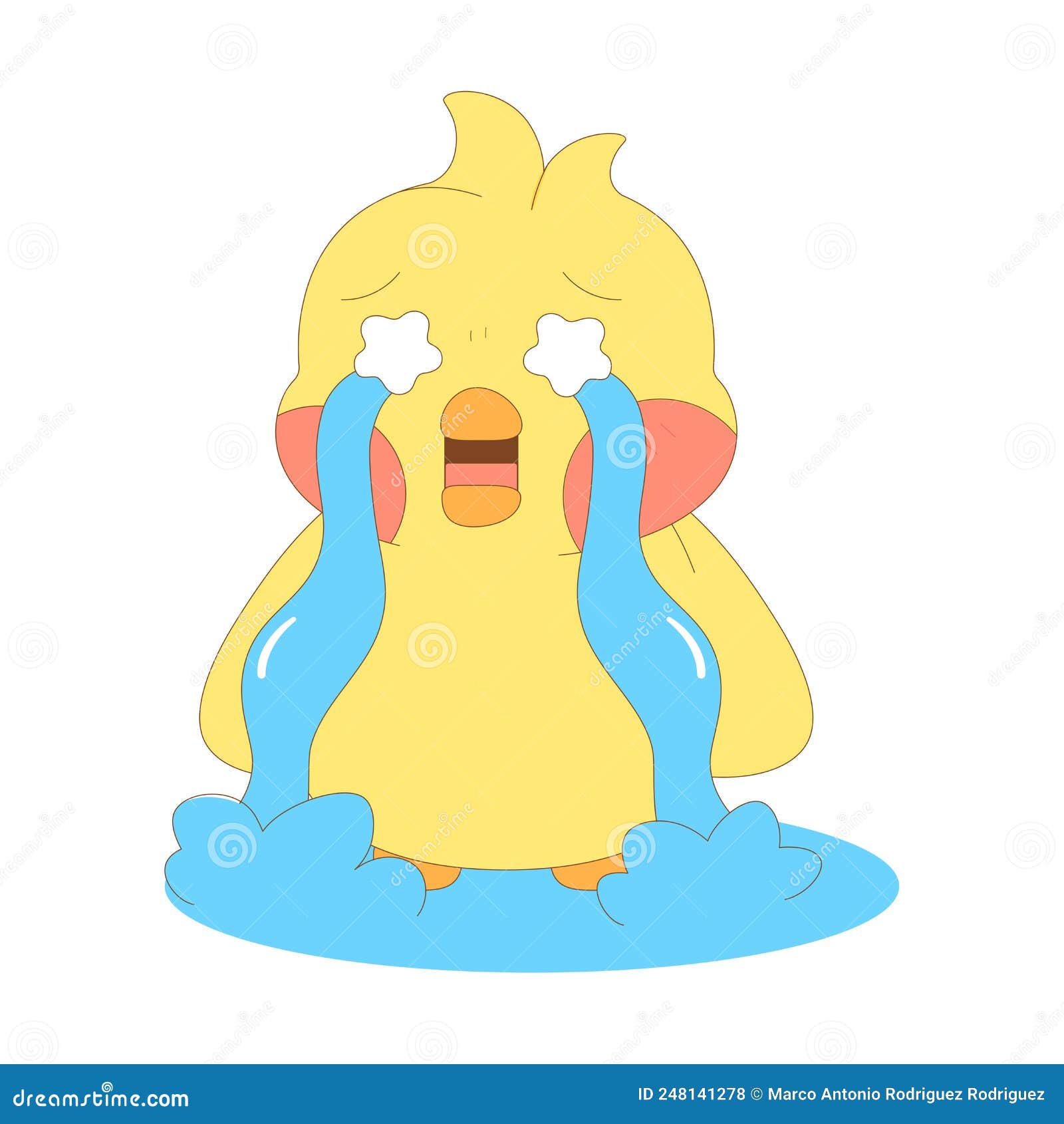 Isolated Sad Chick Cartoon Character Vector Stock Vector - Illustration ...