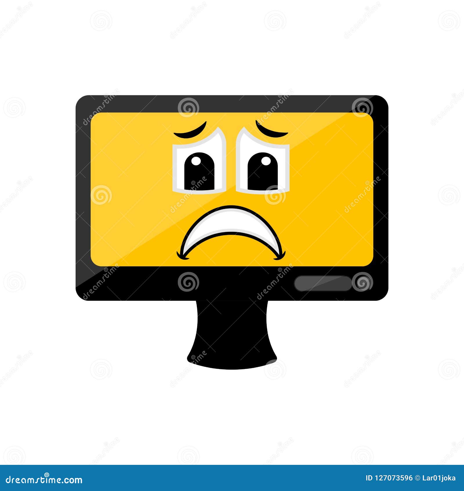 Isolated Sad Computer Screen Emote Stock Vector - Illustration of ...