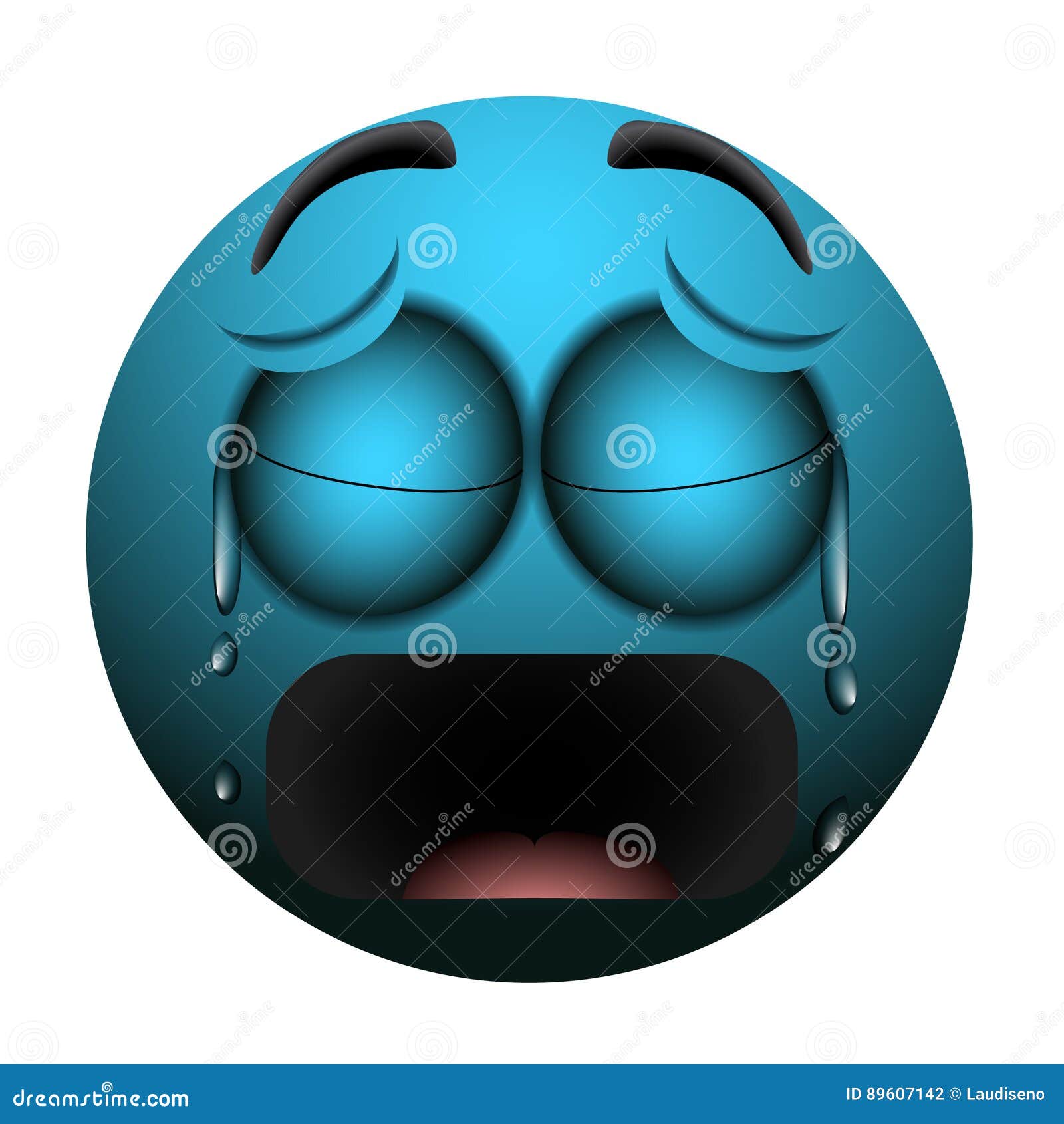 Isolated sad emote stock illustration. Illustration of cartoon - 89607142