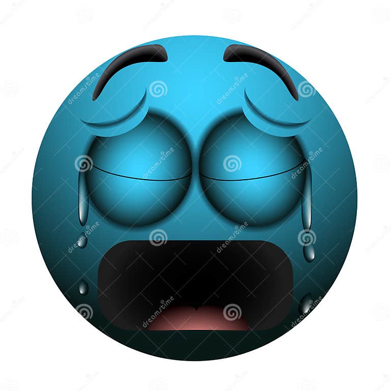 Isolated sad emote stock illustration. Illustration of cartoon - 89607142