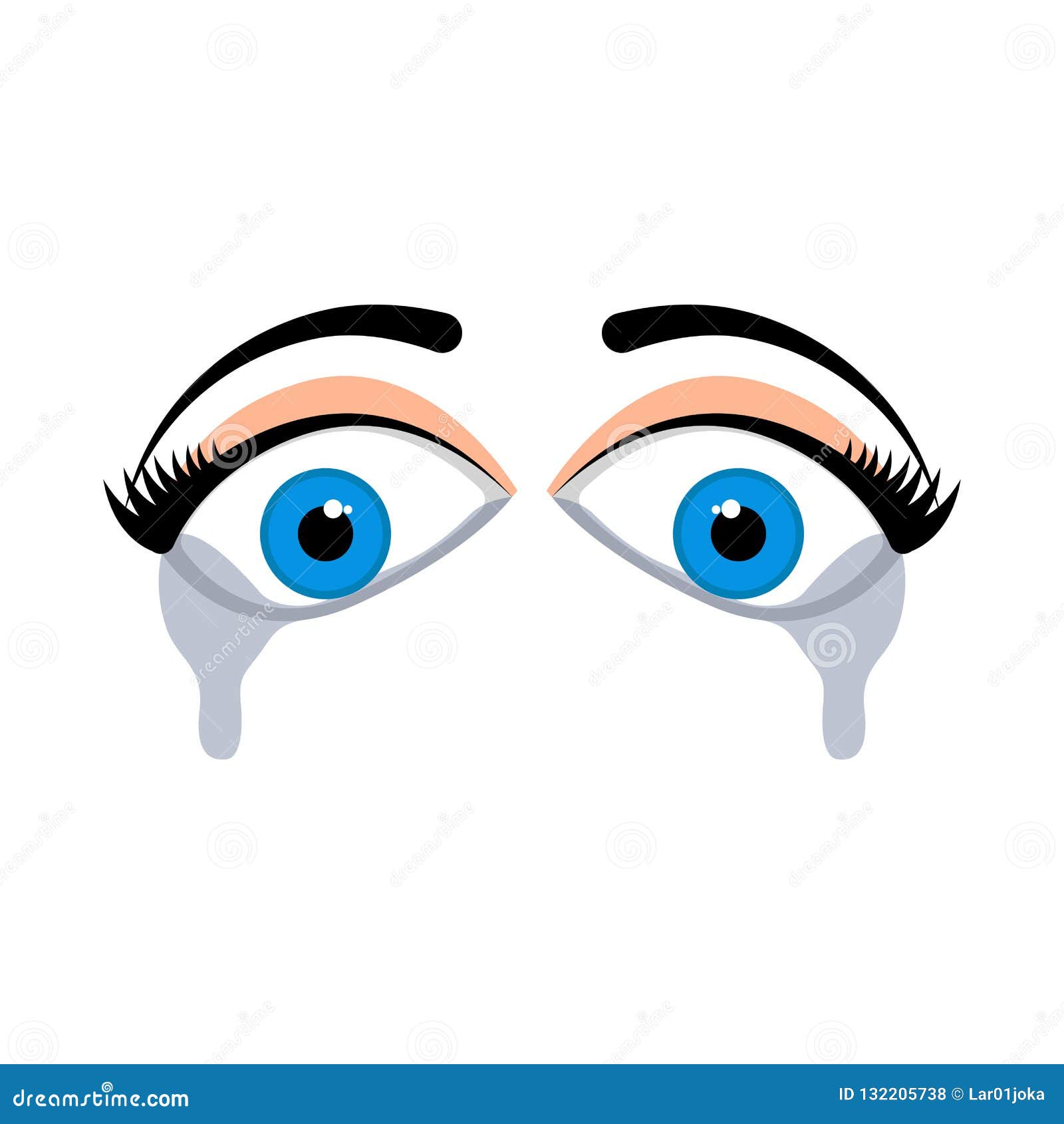 Isolated sad eyes stock vector. Illustration of tear - 132205738