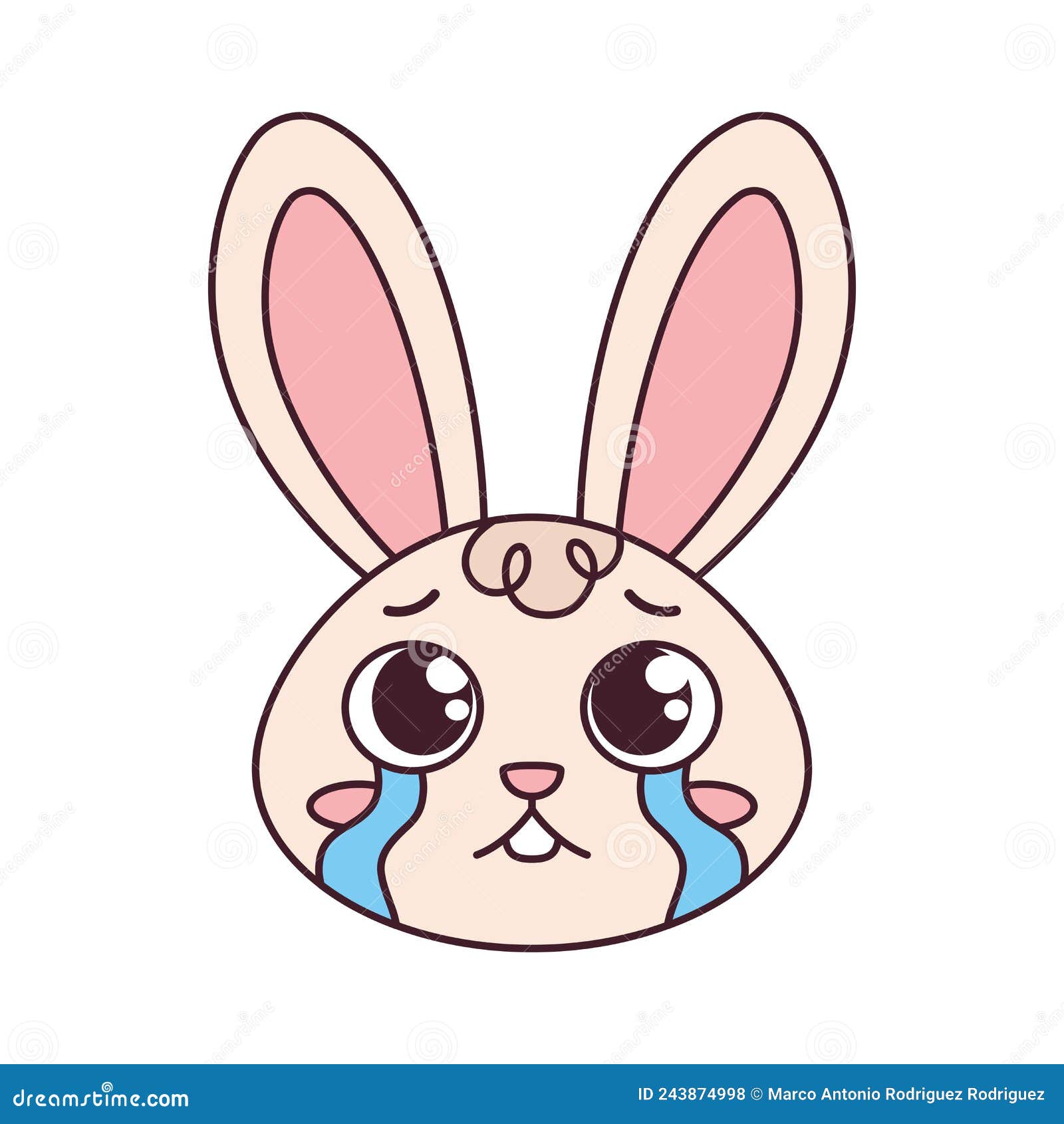 Isolated Sad Rabbit Cartoon Avatar Vector Stock Vector - Illustration ...
