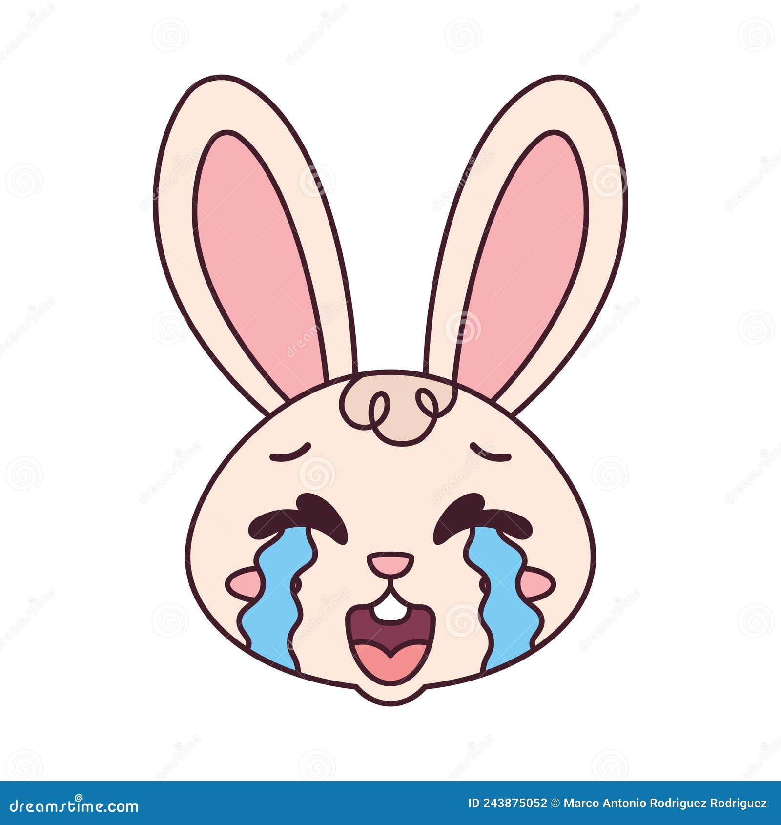 Isolated Sad Rabbit Cartoon Avatar Vector Stock Vector - Illustration ...