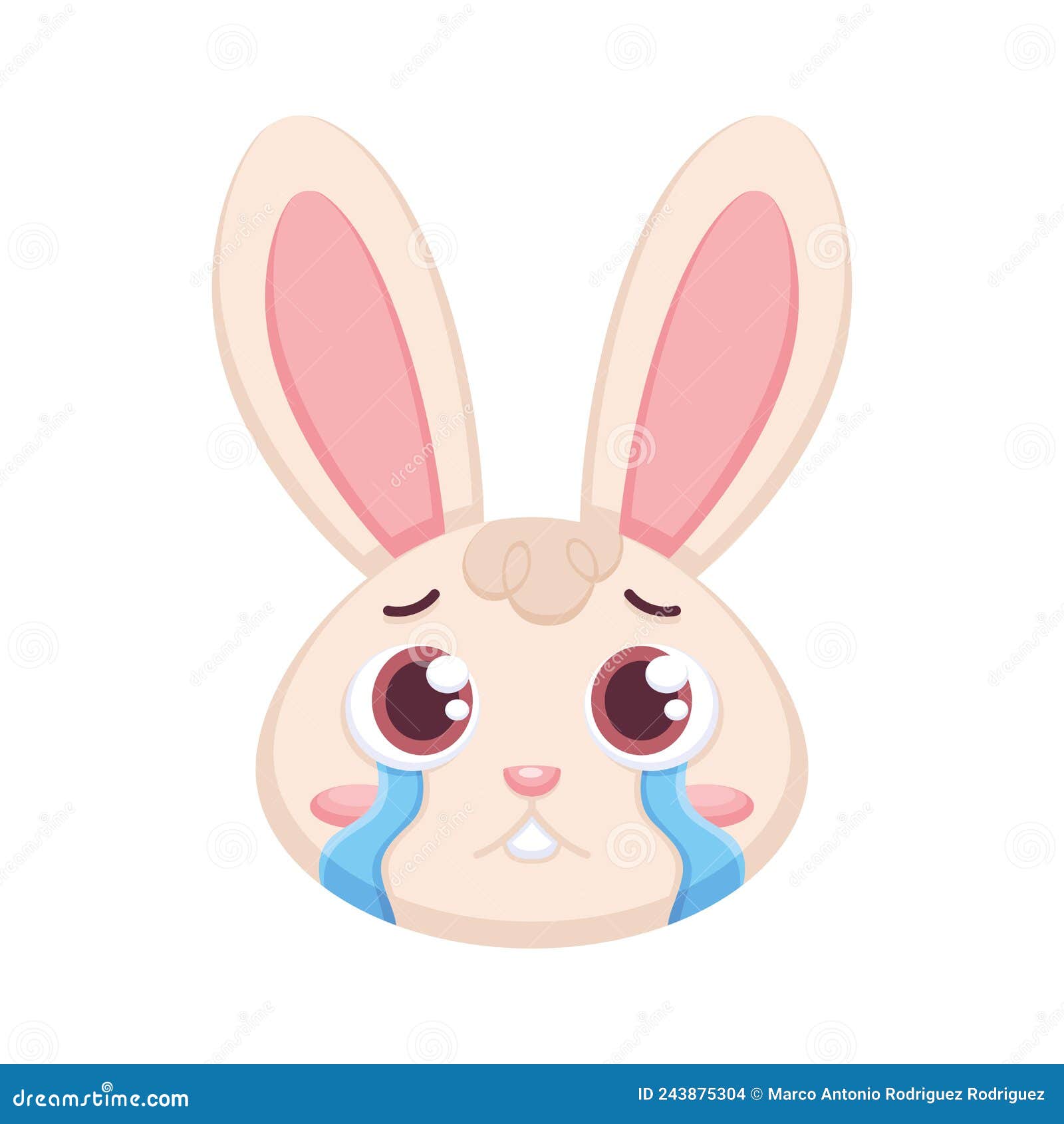 Isolated Sad Rabbit Cartoon Avatar Vector Stock Vector - Illustration ...