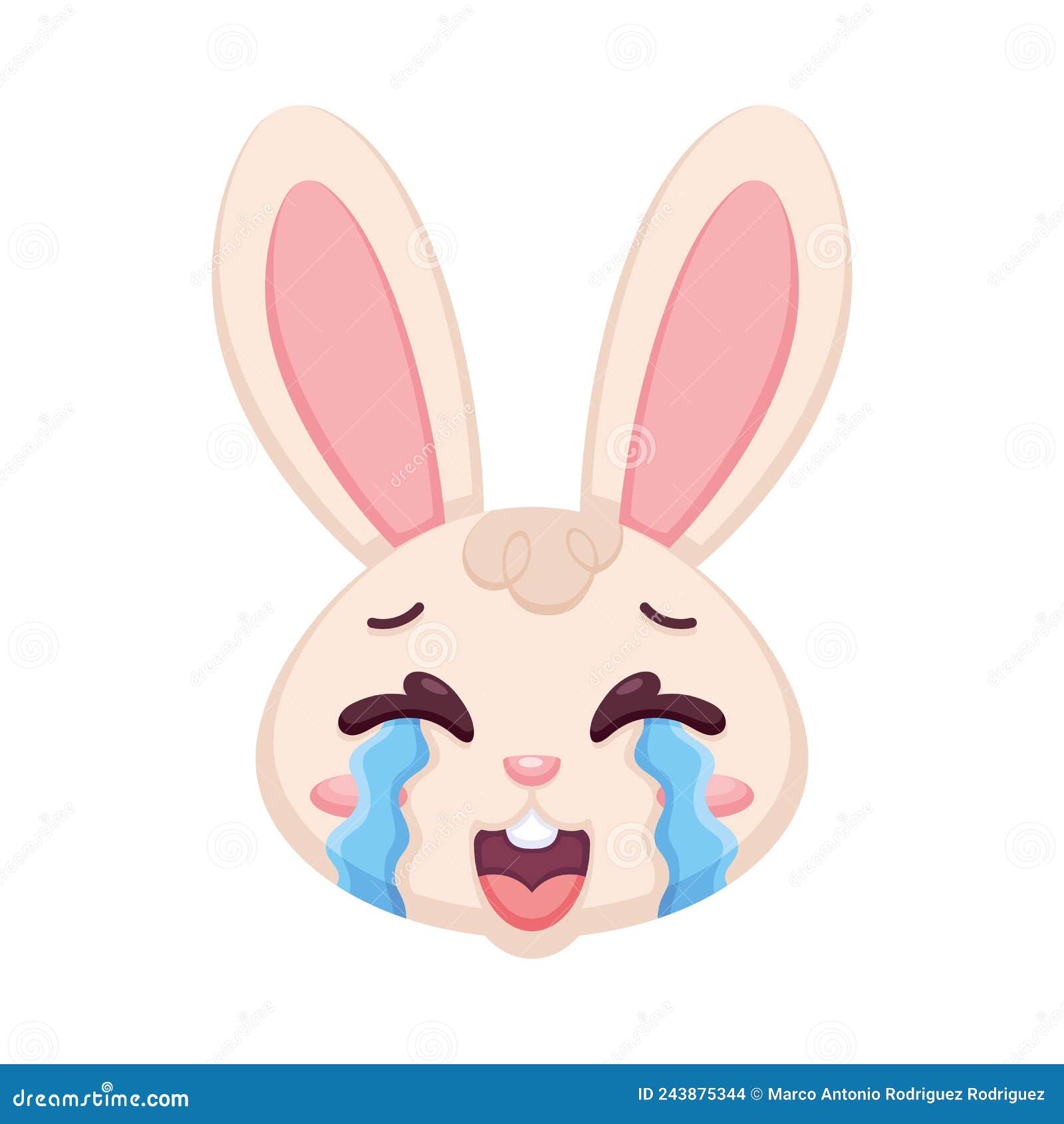 Isolated Sad Rabbit Cartoon Avatar Vector Stock Vector - Illustration ...