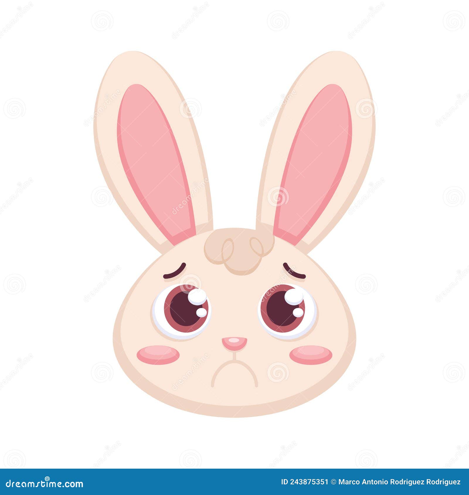 Isolated Sad Rabbit Cartoon Avatar Vector Stock Vector - Illustration ...