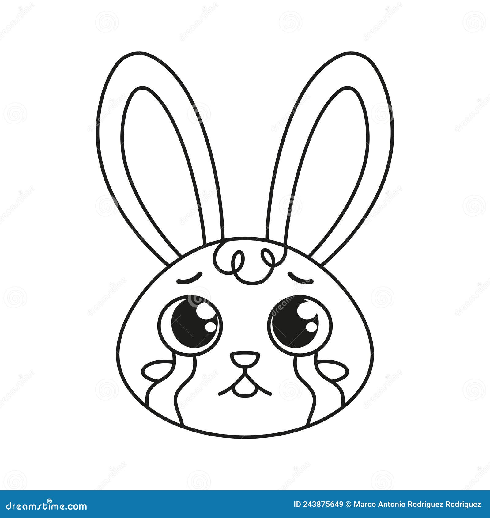 Isolated Sad Rabbit Cartoon Avatar Vector Stock Vector - Illustration ...
