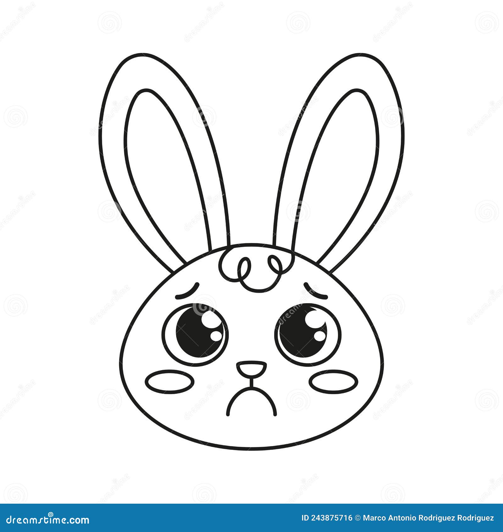 Isolated Sad Rabbit Cartoon Avatar Vector Stock Vector - Illustration ...