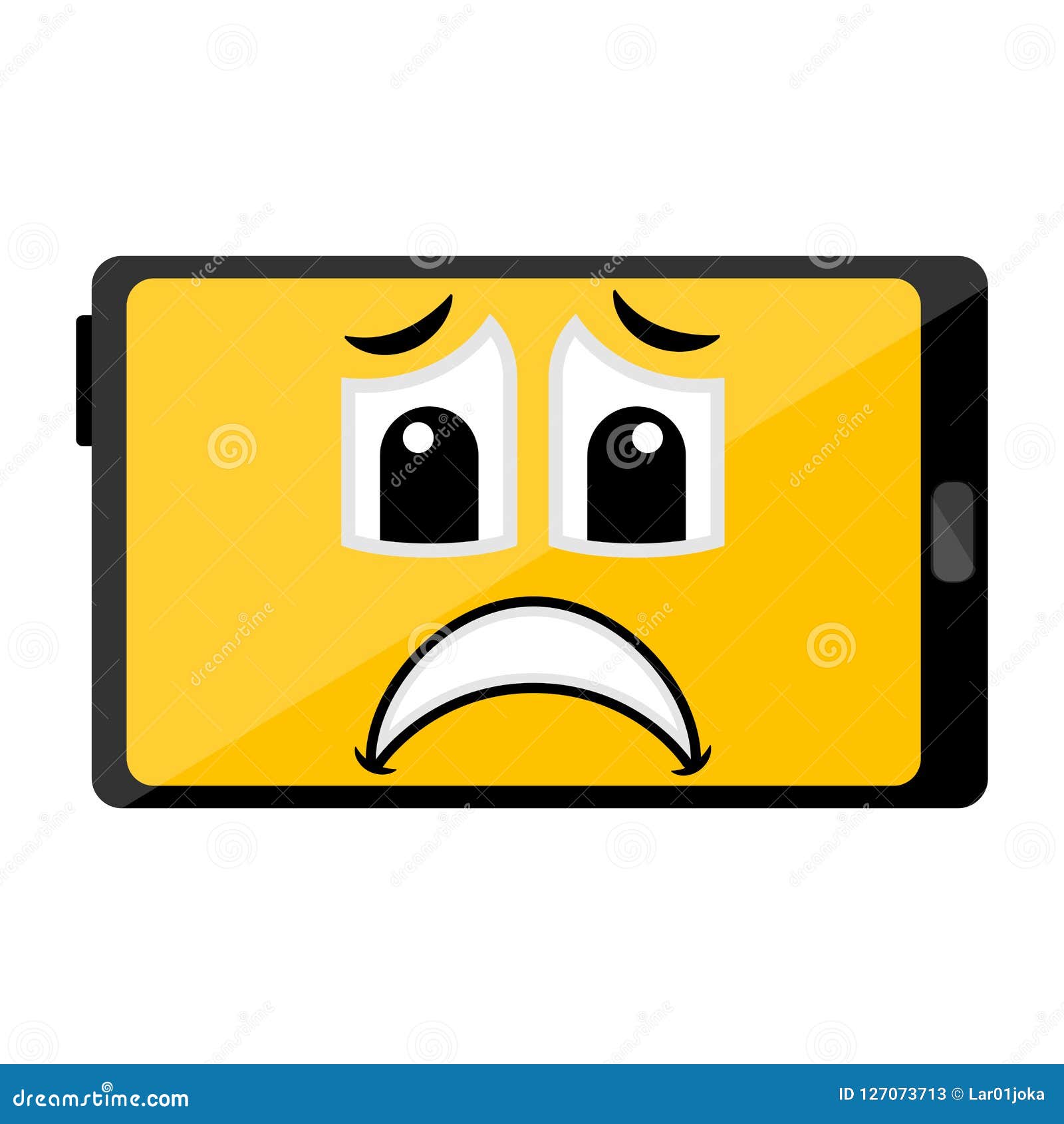 Isolated sad tablet emote stock vector. Illustration of sadness - 127073713