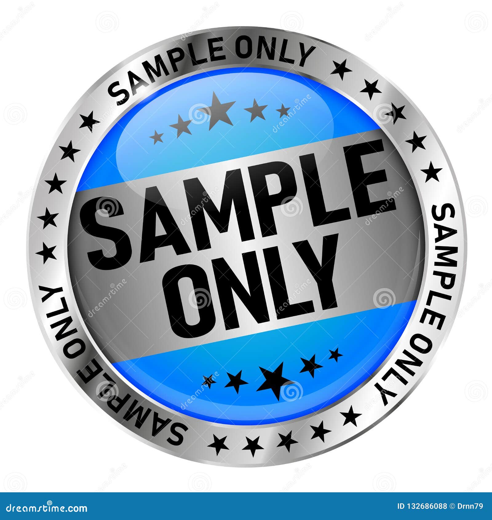 Isolated Sample only Blue Silver Illustration Icon Web Badge Stock ...