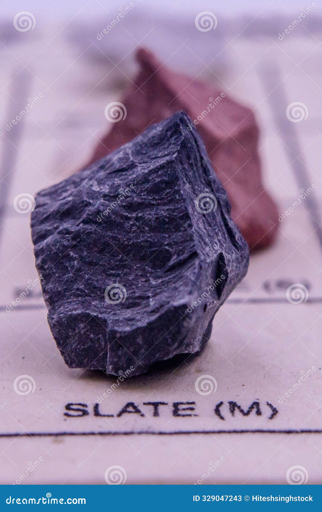 Isolated Sample of a Gray Slate Rock on Texture Background. Gray Slate ...