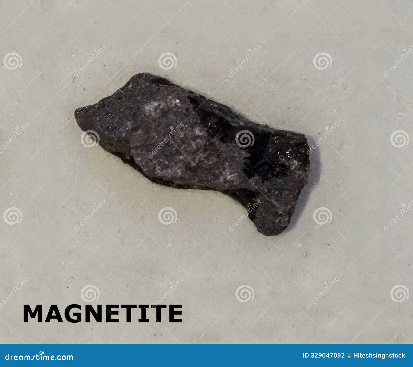 Isolated Sample of a Magnetite Rock on Texture Background. Magnetite ...