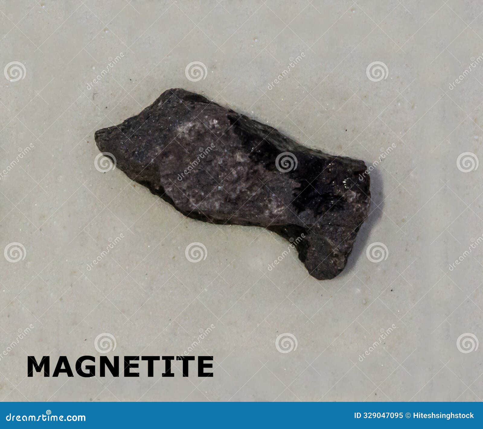 Isolated Sample of a Magnetite Rock on Texture Background. Magnetite ...
