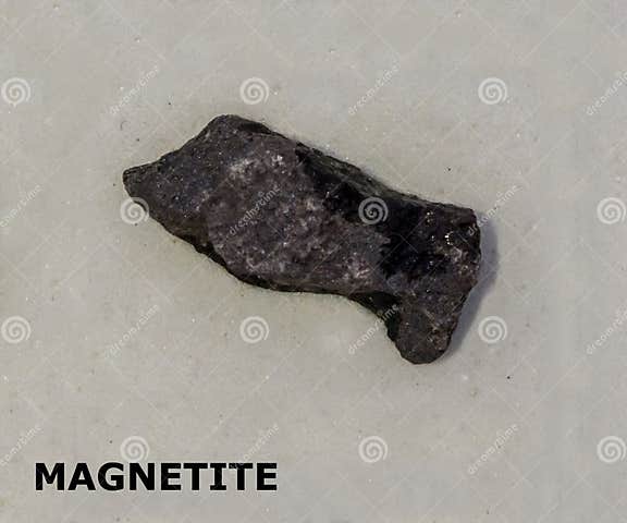 Isolated Sample of a Magnetite Rock on Texture Background. Magnetite ...