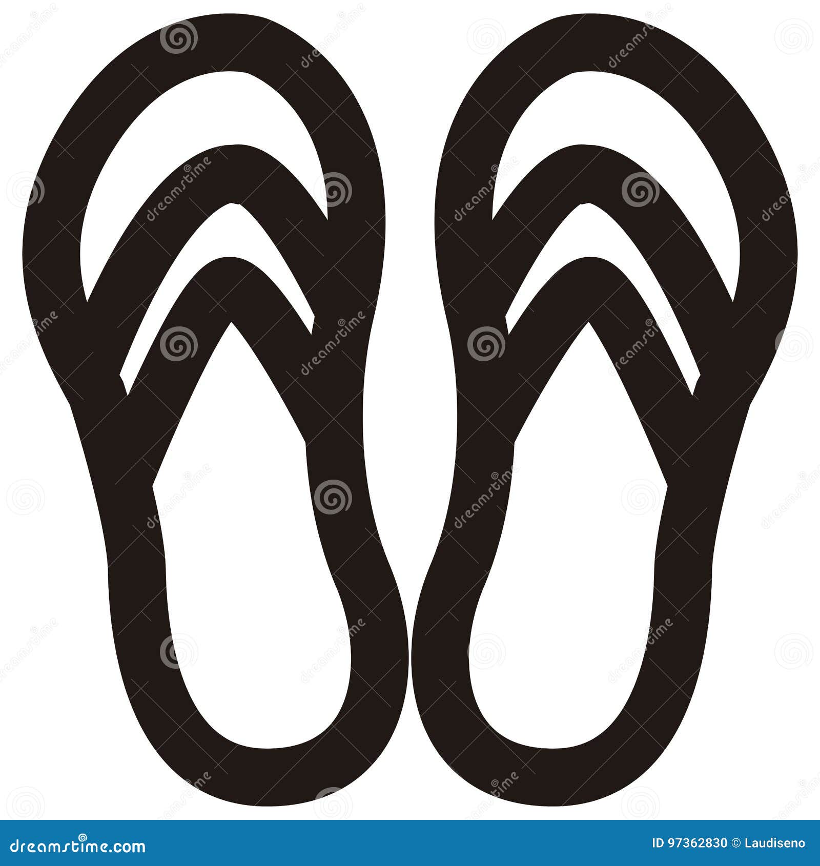 Isolated sandals outline stock vector. Illustration of shoes - 97362830