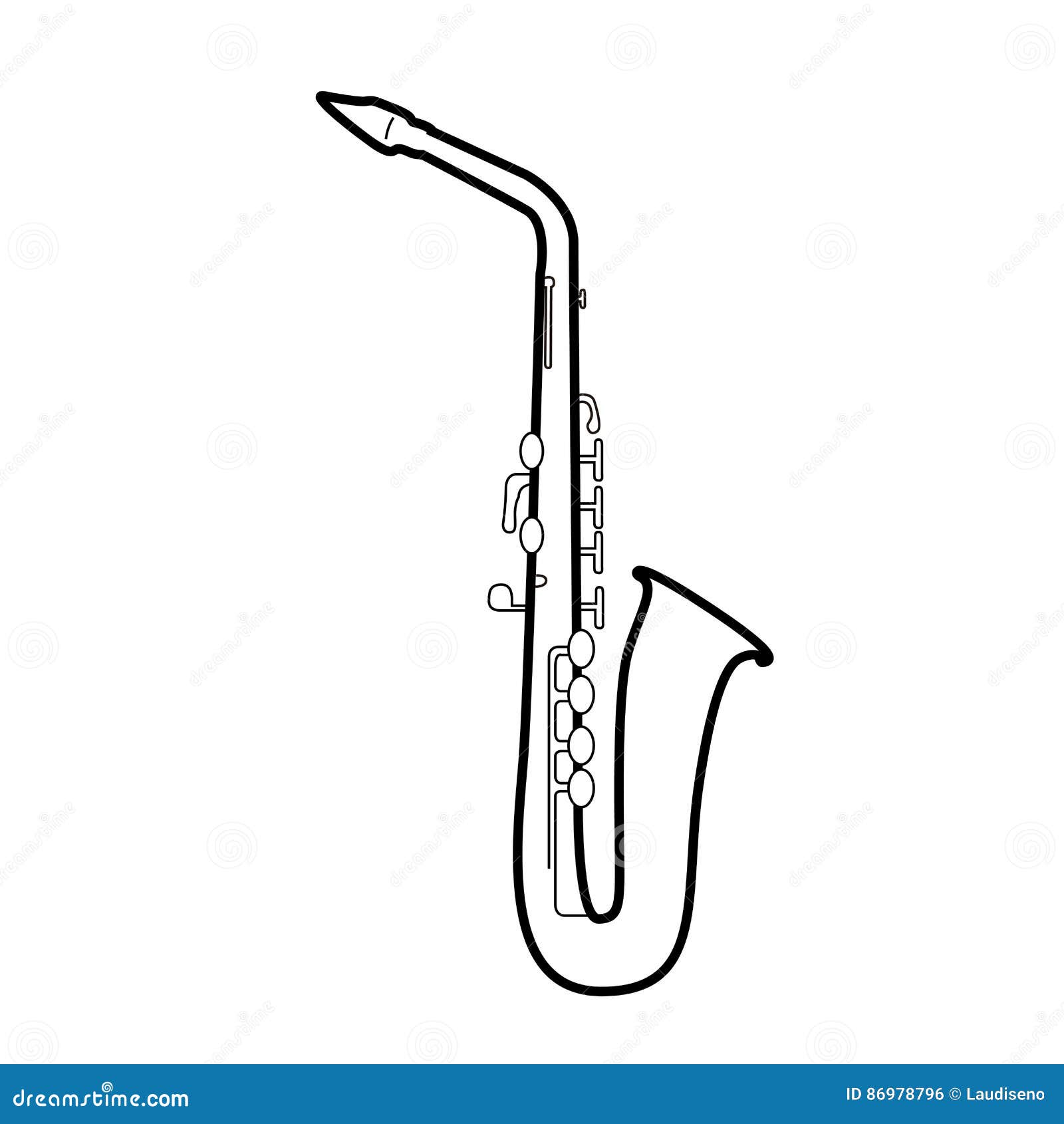 Isolated saxophone outline stock illustration. Illustration of ...