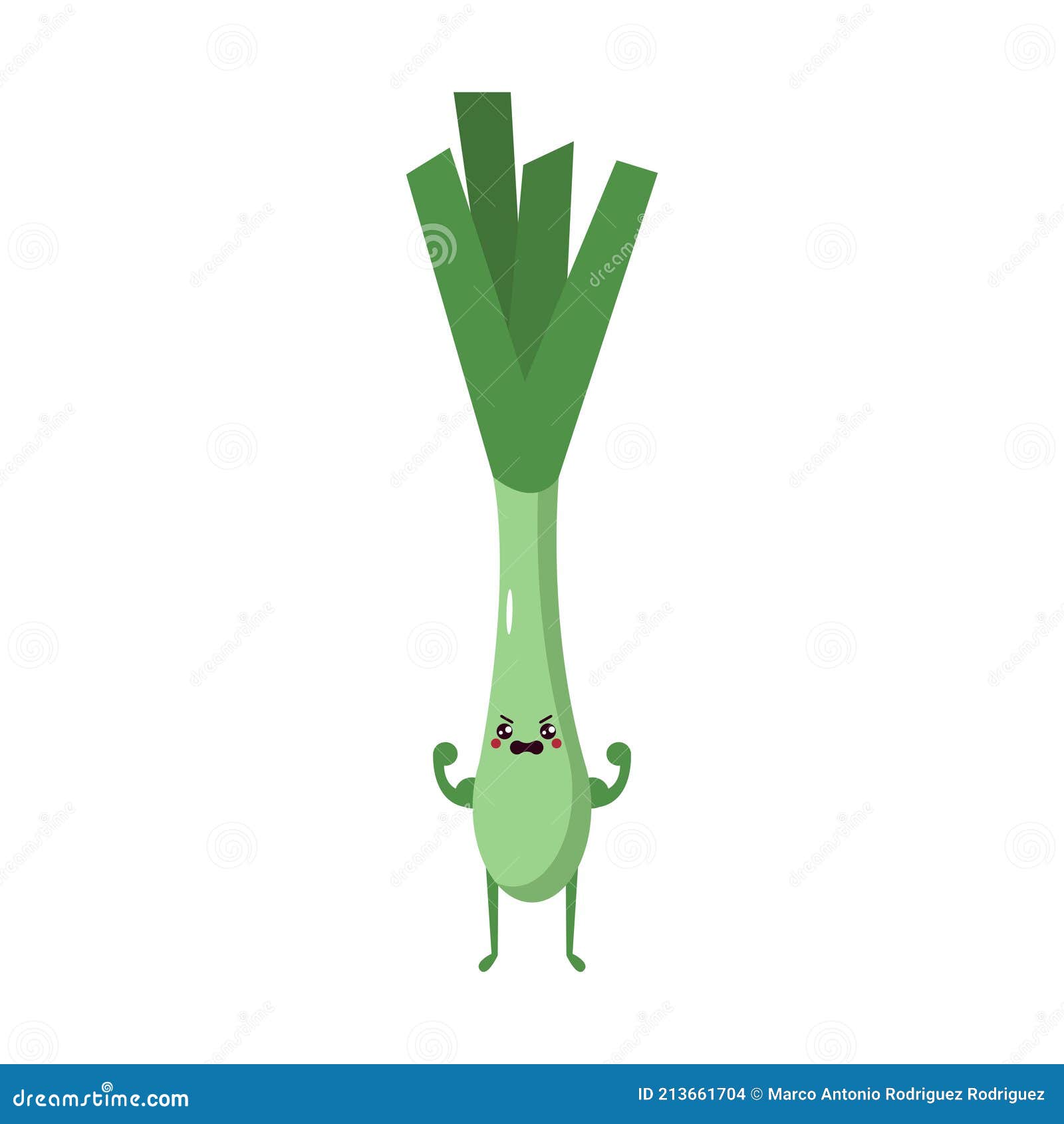 Isolated Scallion Cartoon Kawaii Stock Vector - Illustration of vector ...
