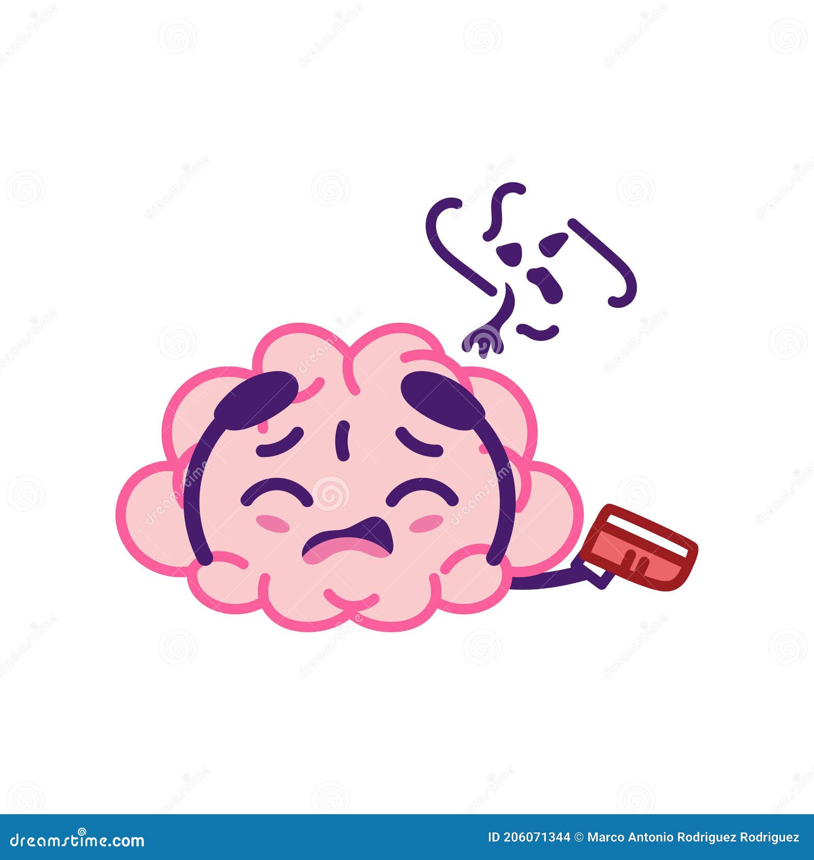 Isolated Scared Brain Cartoon Stock Vector - Illustration of knowledge ...