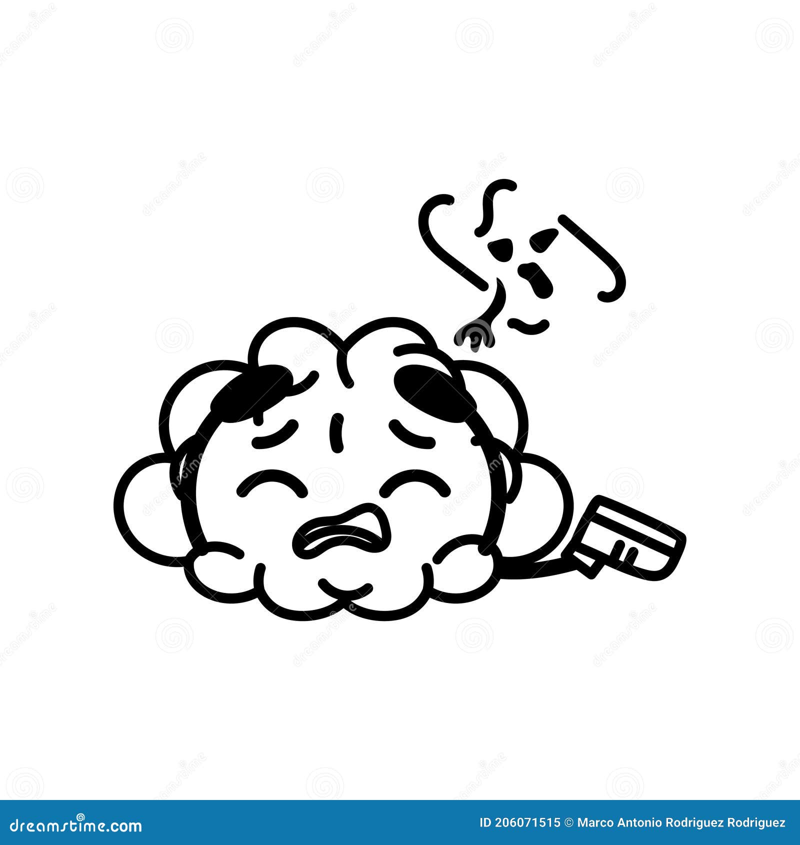 Isolated Scared Brain Cartoon Stock Vector - Illustration of cartoon ...